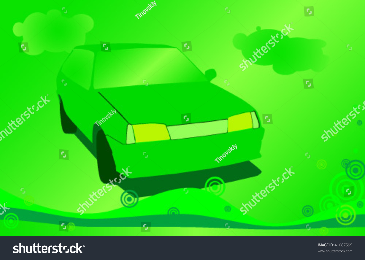 Green Car Vector Illustration Stock Vector (Royalty Free) 41067595