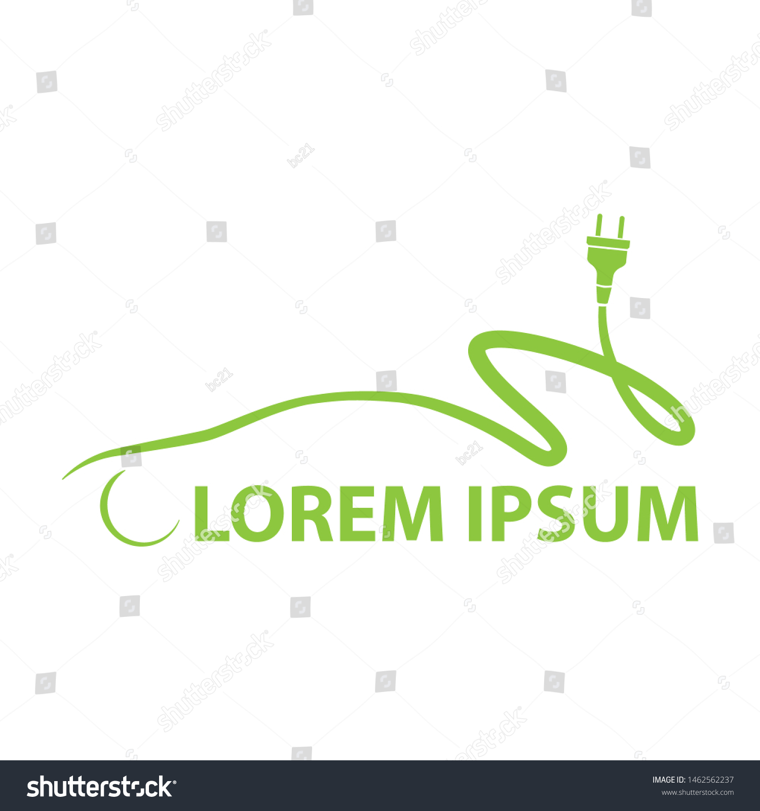 Green Car Electrical Plug Vector Logo Stock Vector (Royalty Free ...