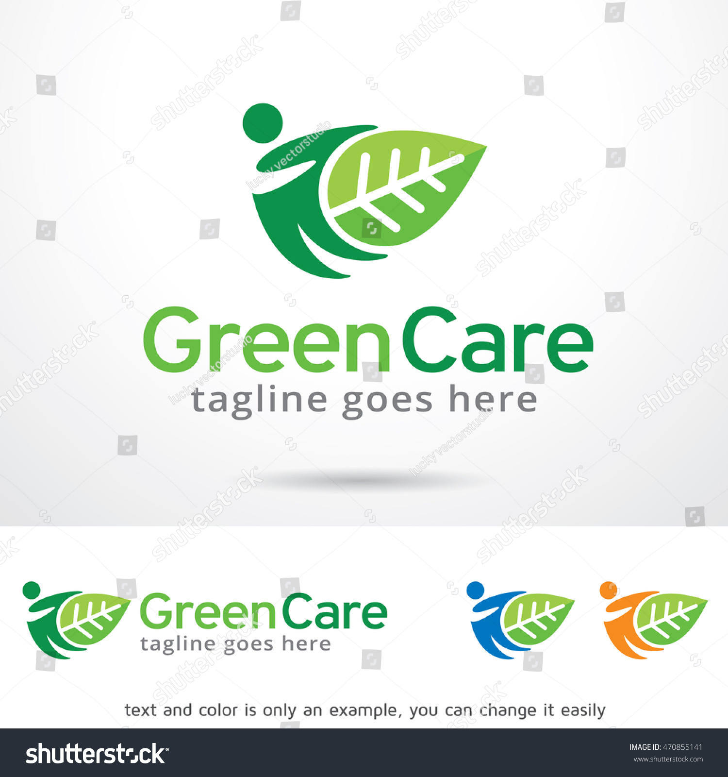 Green Care Logo Template Design Vector Stock Vector (Royalty Free ...