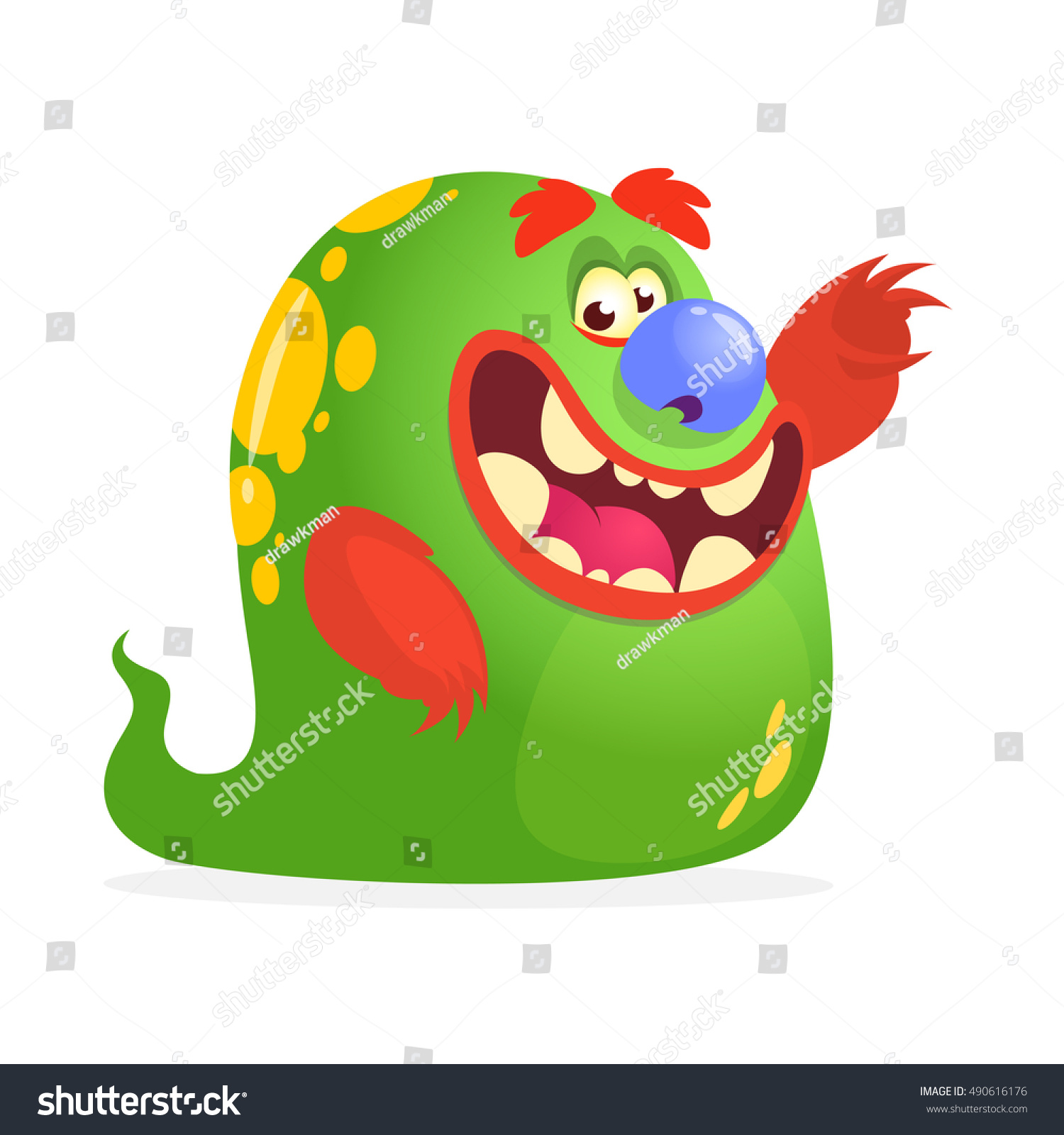 Green Cartoon Monster Stock Vector (Royalty Free) 490616176