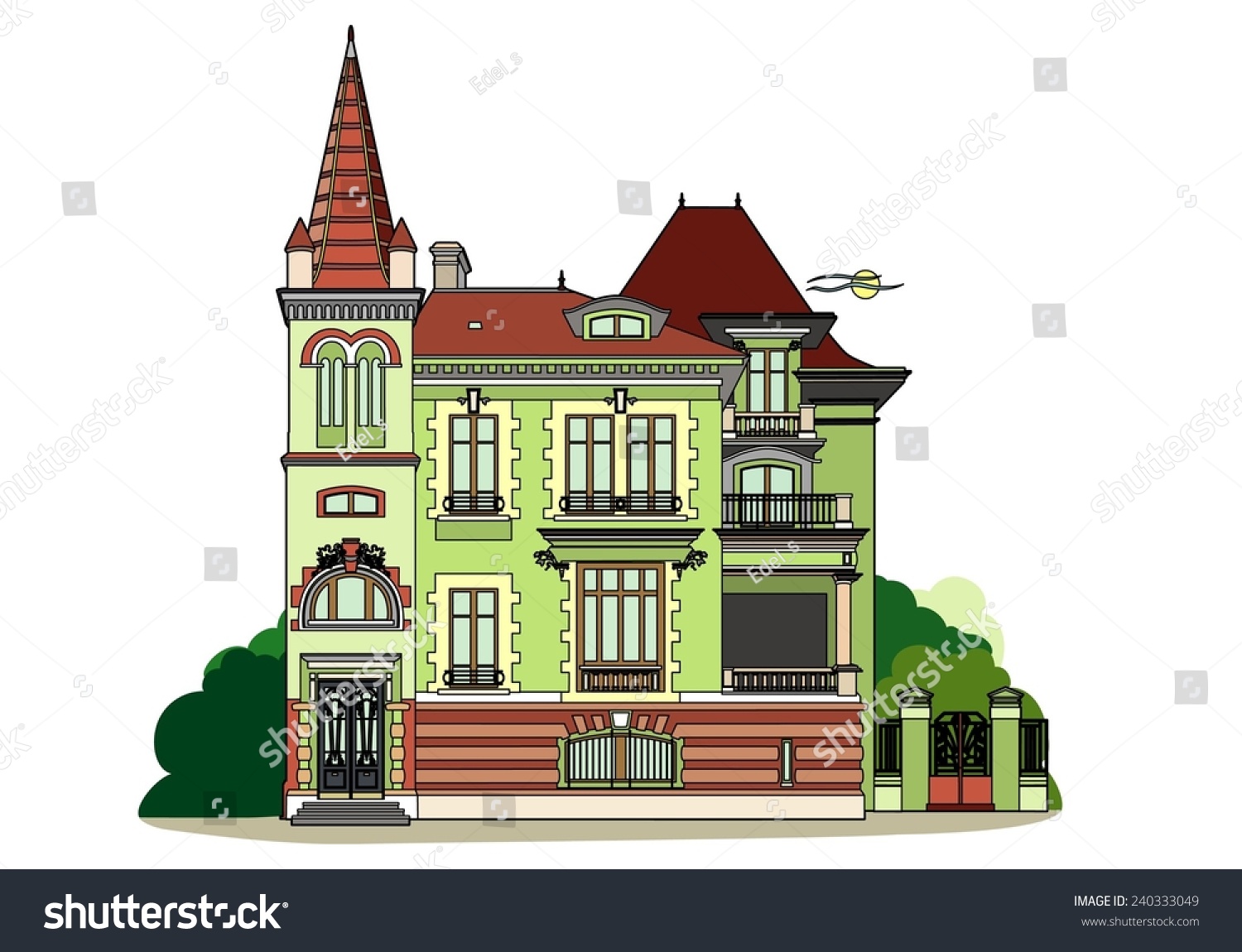 Green Castle Stock Vector (Royalty Free) 240333049