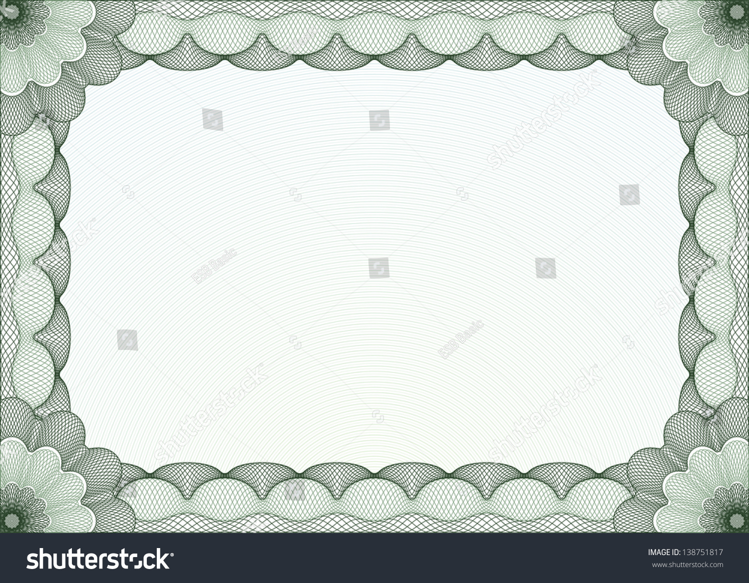 Green Certificate Diploma Template Complex Border Stock Vector ...