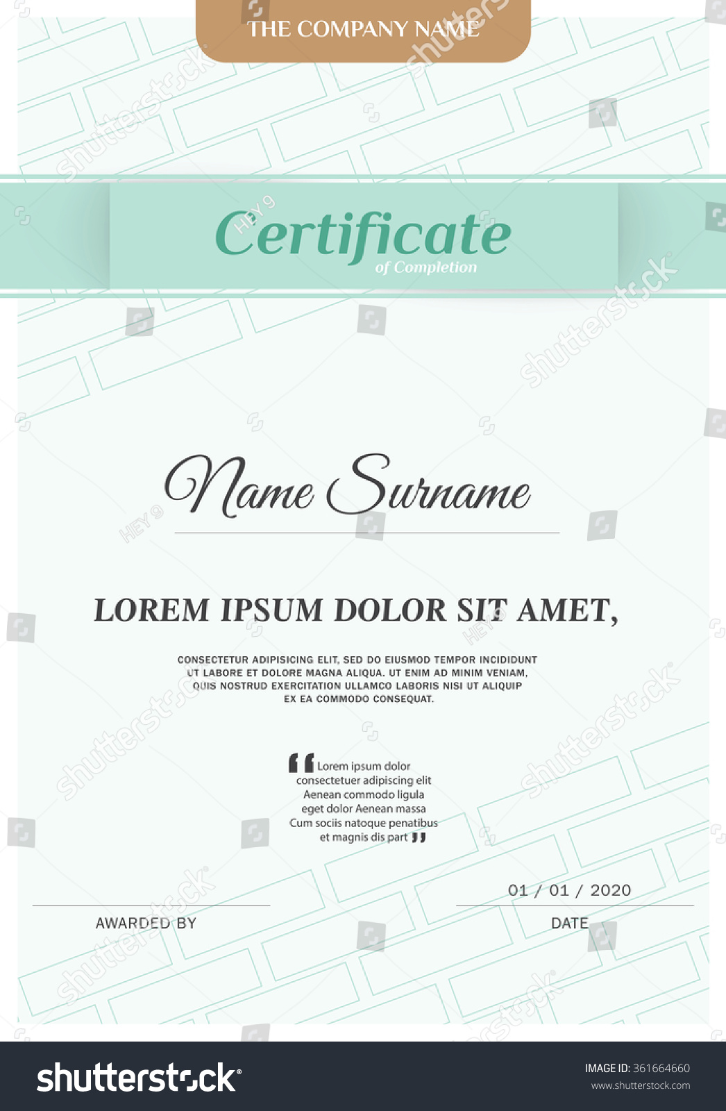 Green Certificate Vector Certificate Templatemodern Style Stock Vector ...