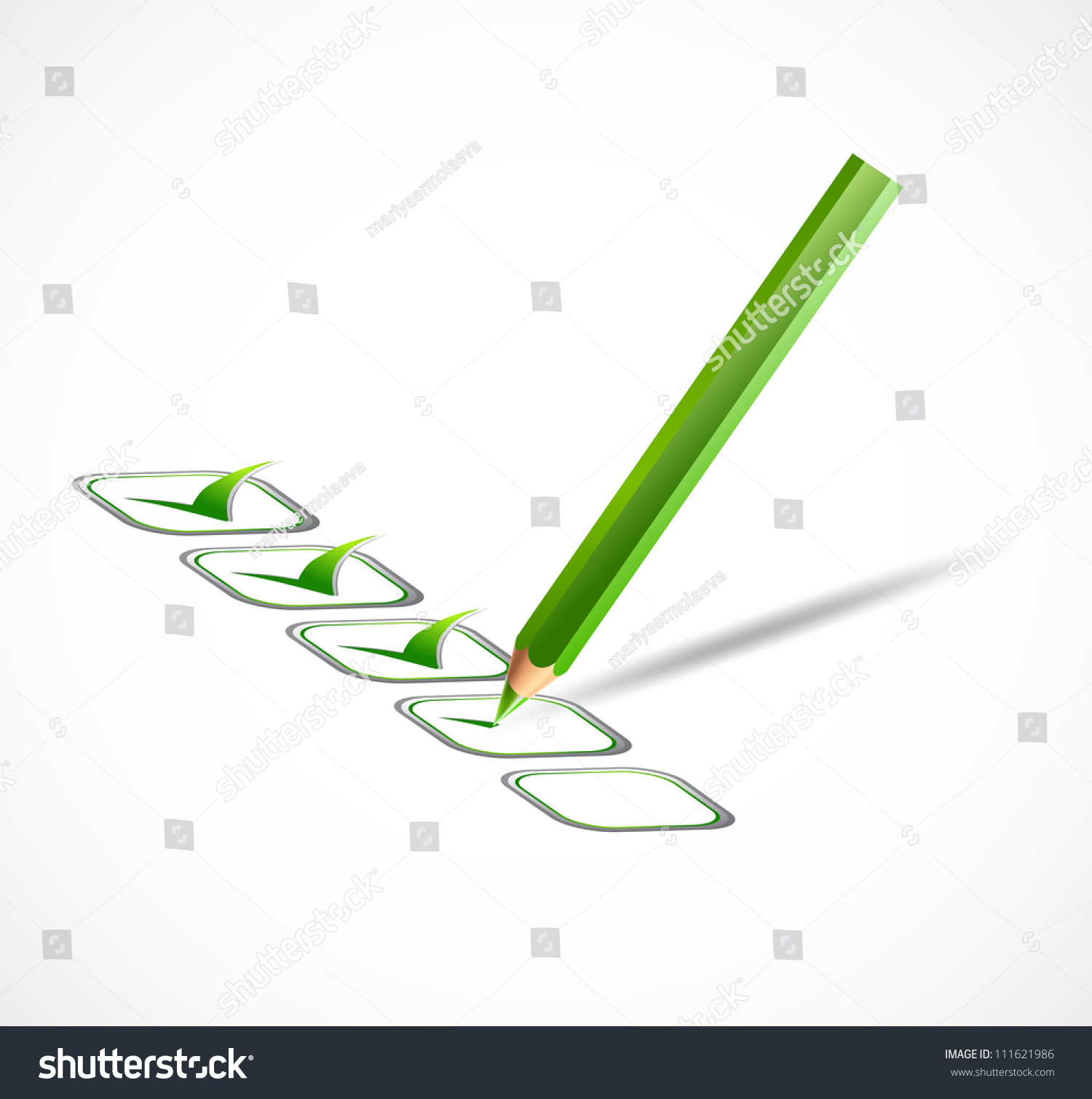 Green Check List Vector Stock Vector (Royalty Free) 111621986 ...