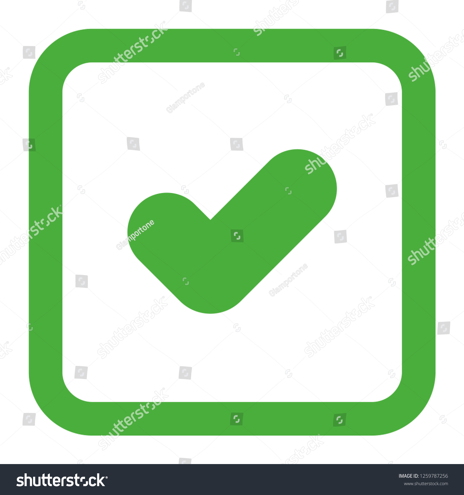 Green Check Mark Icon Stock Vector (Royalty Free) 1259787256 | Shutterstock
