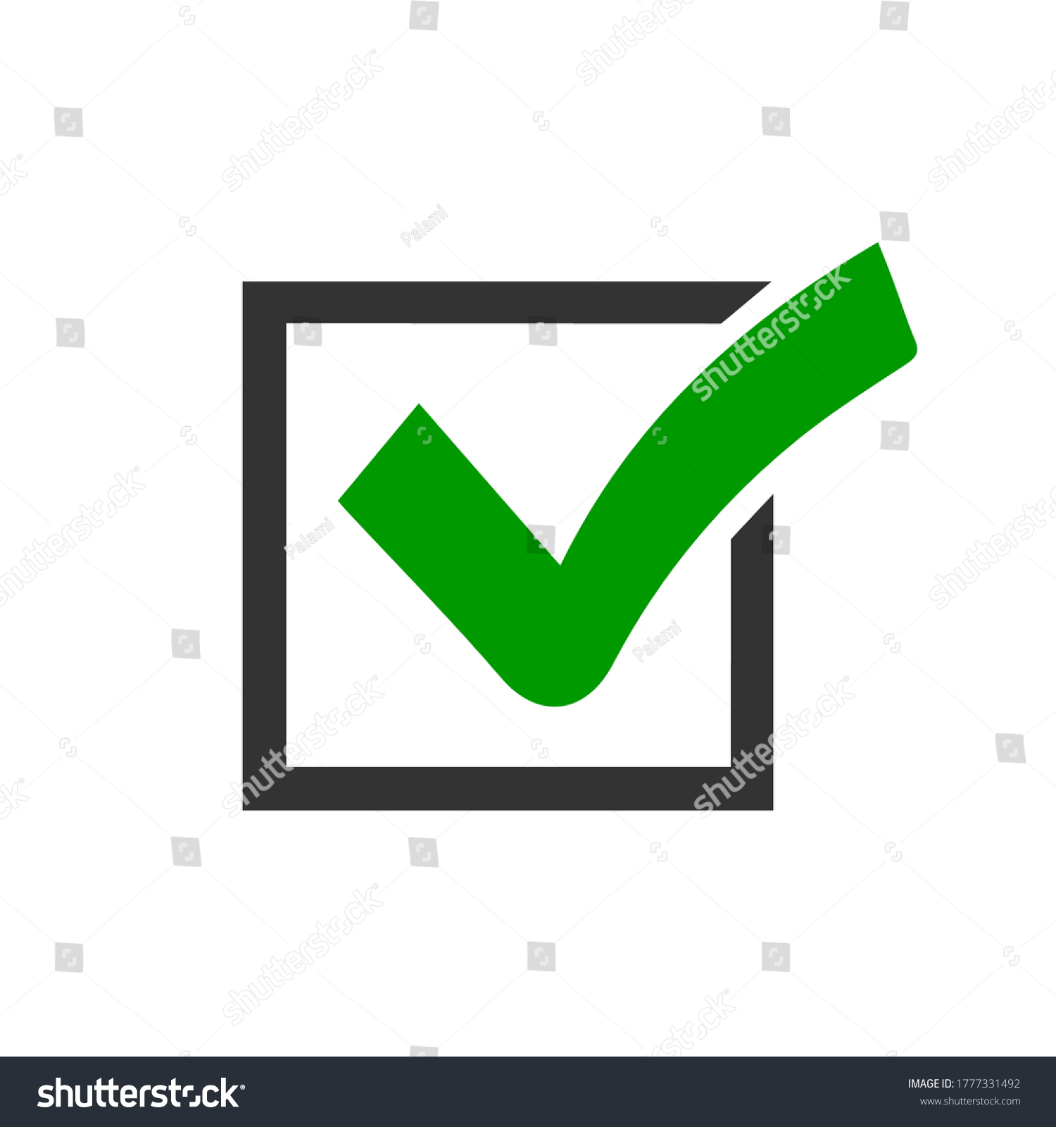 Green Check Mark Icon Office Vector Stock Vector (Royalty Free) 1777331492