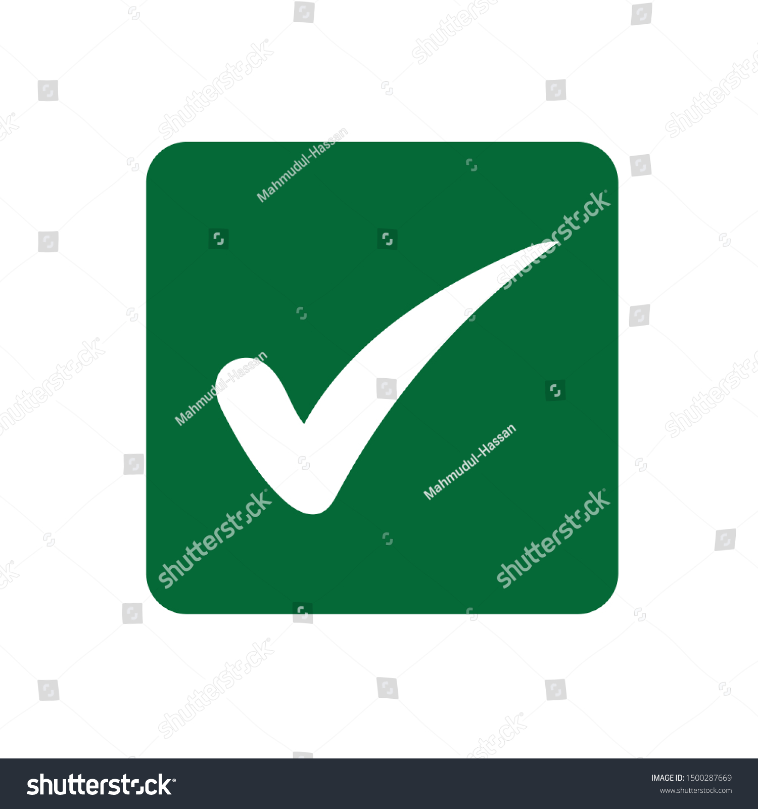 Green Check Mark Icon Vector Illustration 스톡 벡터(로열티 프리) 1500287669 ...