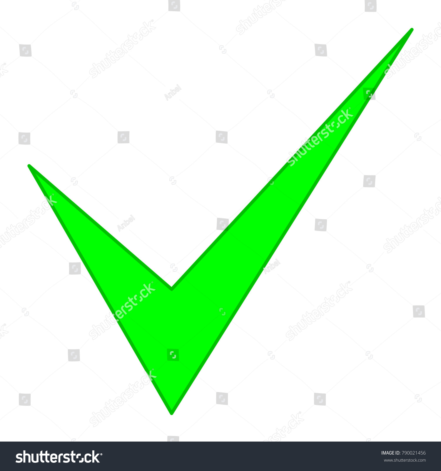 Green Check Mark Sign Stock Vector (Royalty Free) 790021456