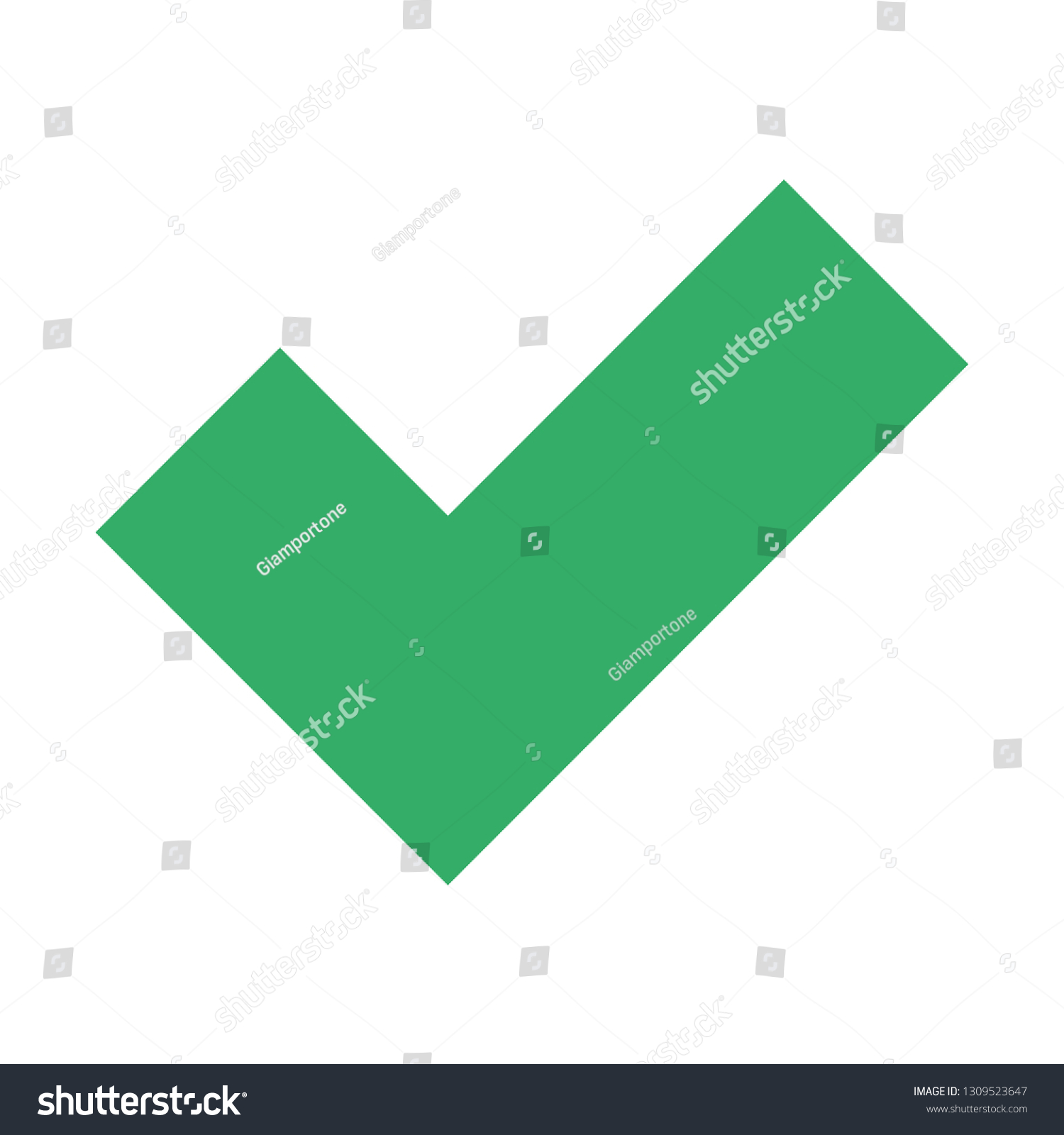 Green Check Mark Vector Icon Stock Vector (Royalty Free) 1309523647 ...