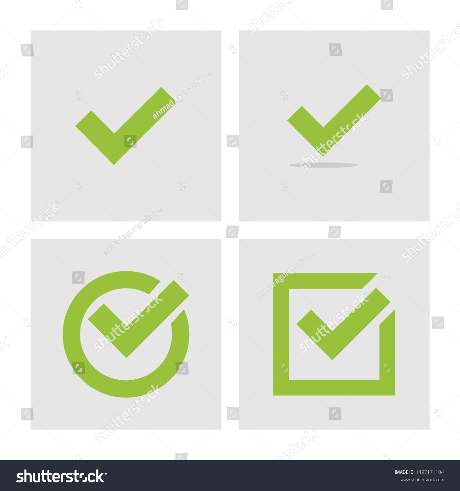 Green Check Mark Vector Illustration Stock Vector (Royalty Free) 1497171104