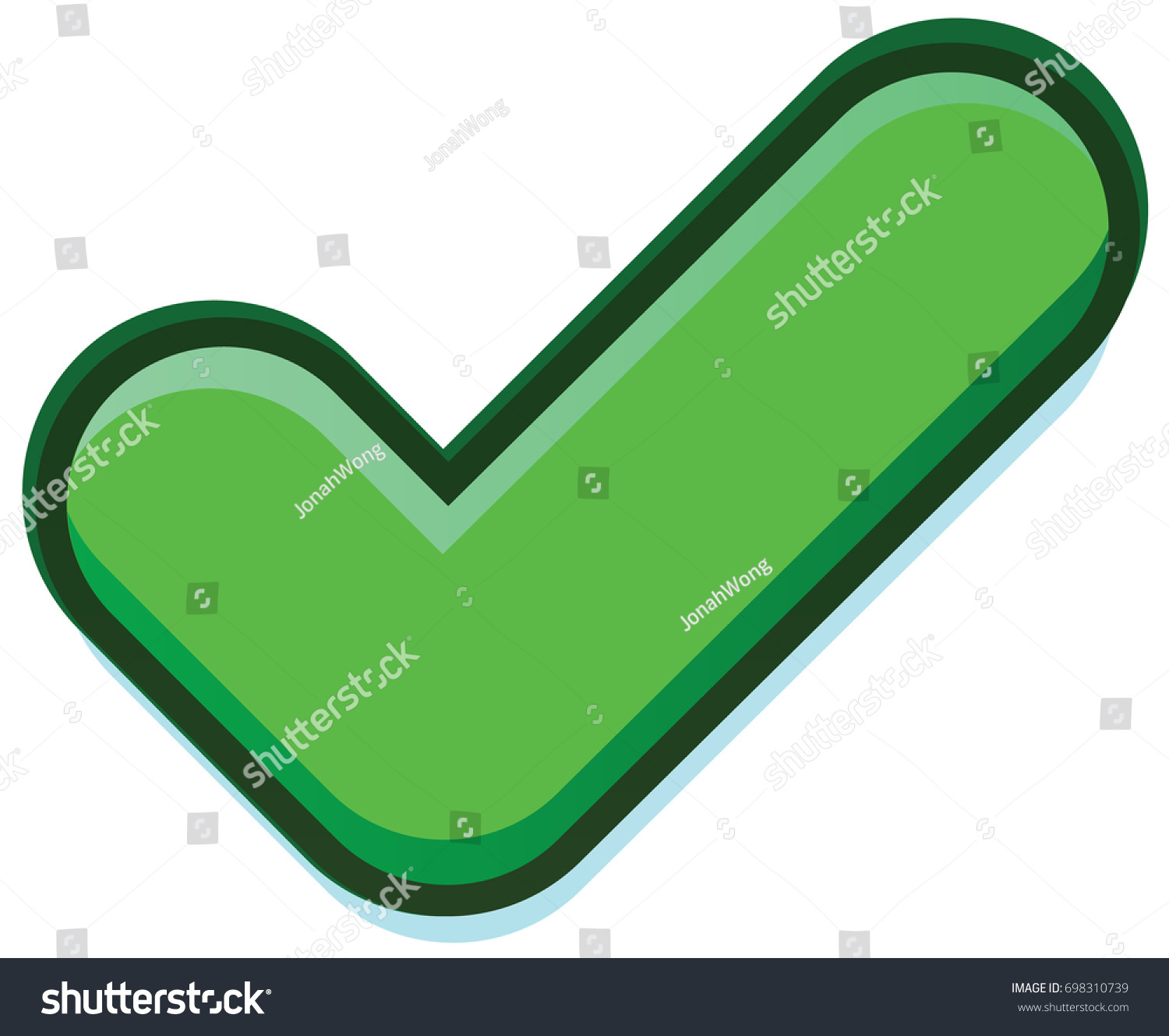 Green Check Vector Icon Stock Vector (Royalty Free) 698310739