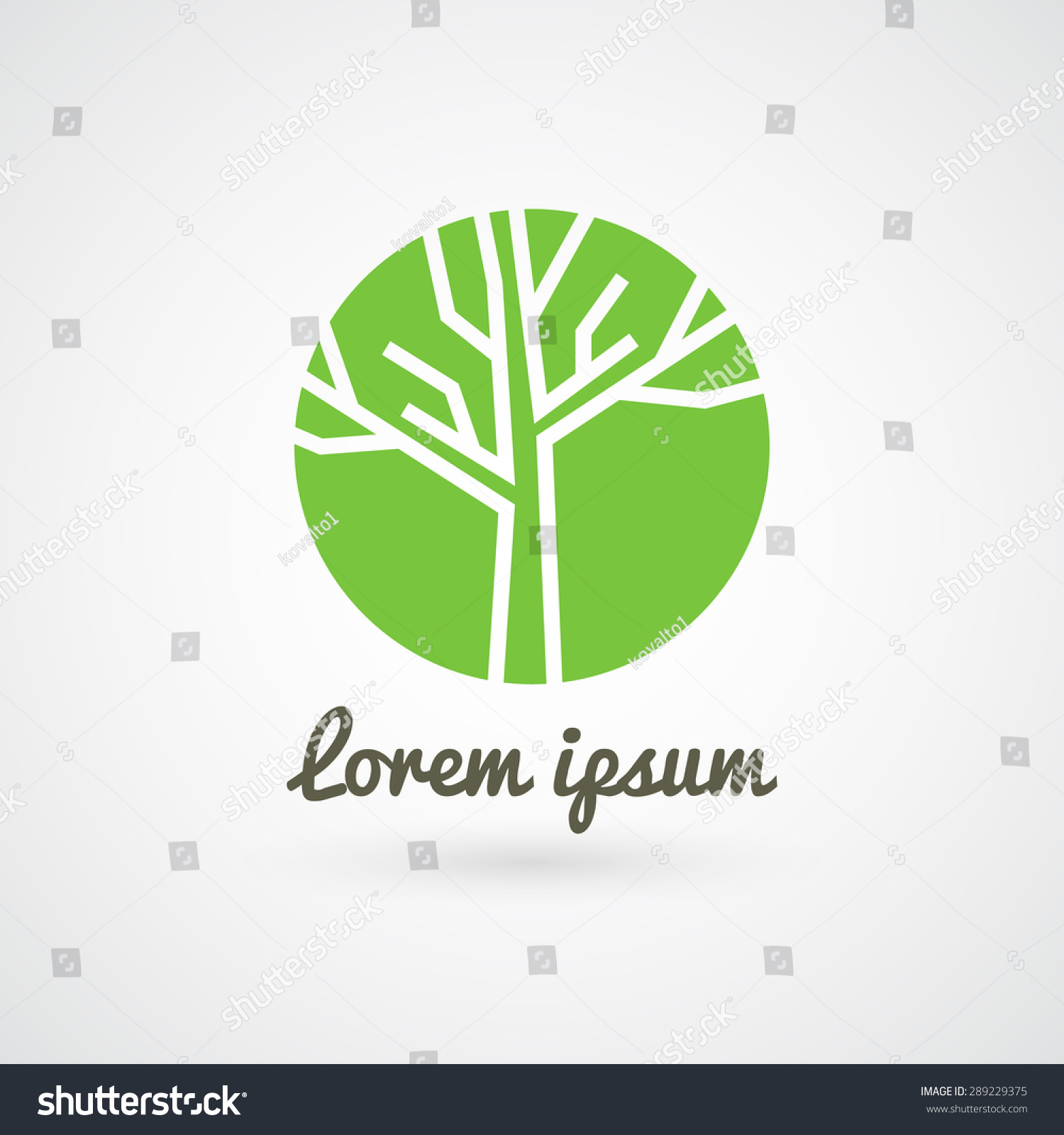 Green Circle Tree Logo Design Template: vector de stock (libre de ...