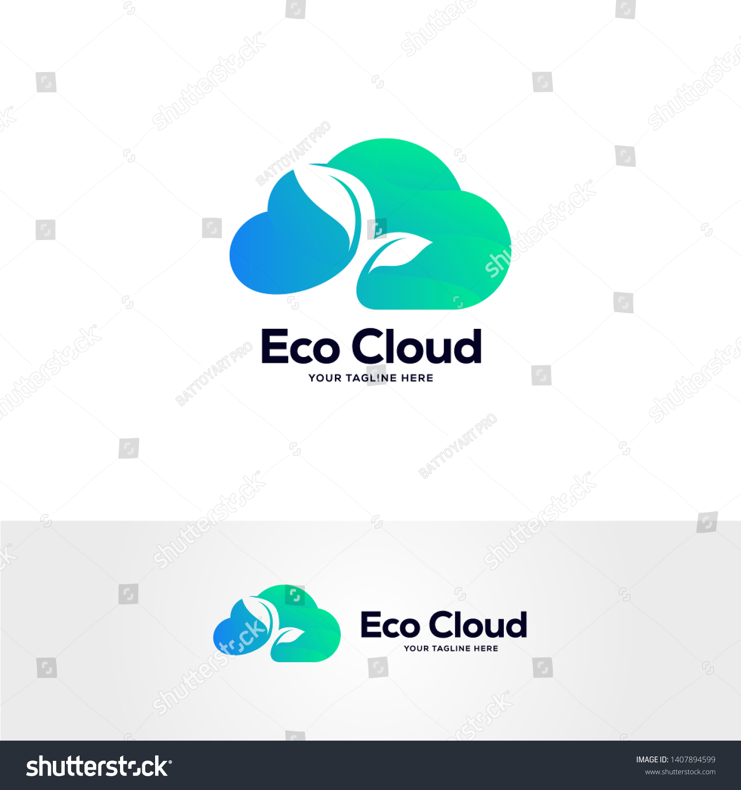 Green Cloud Logo Design Template Smart Stock Vector (Royalty Free ...