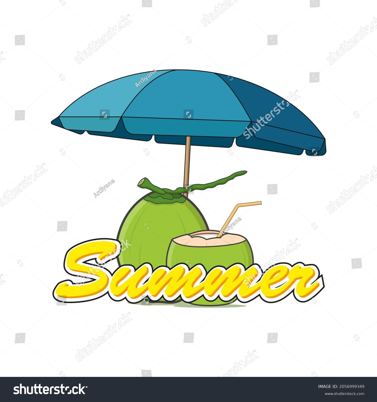 Green Coconut Cut Open Vector Graphics Stock Vector (Royalty Free ...