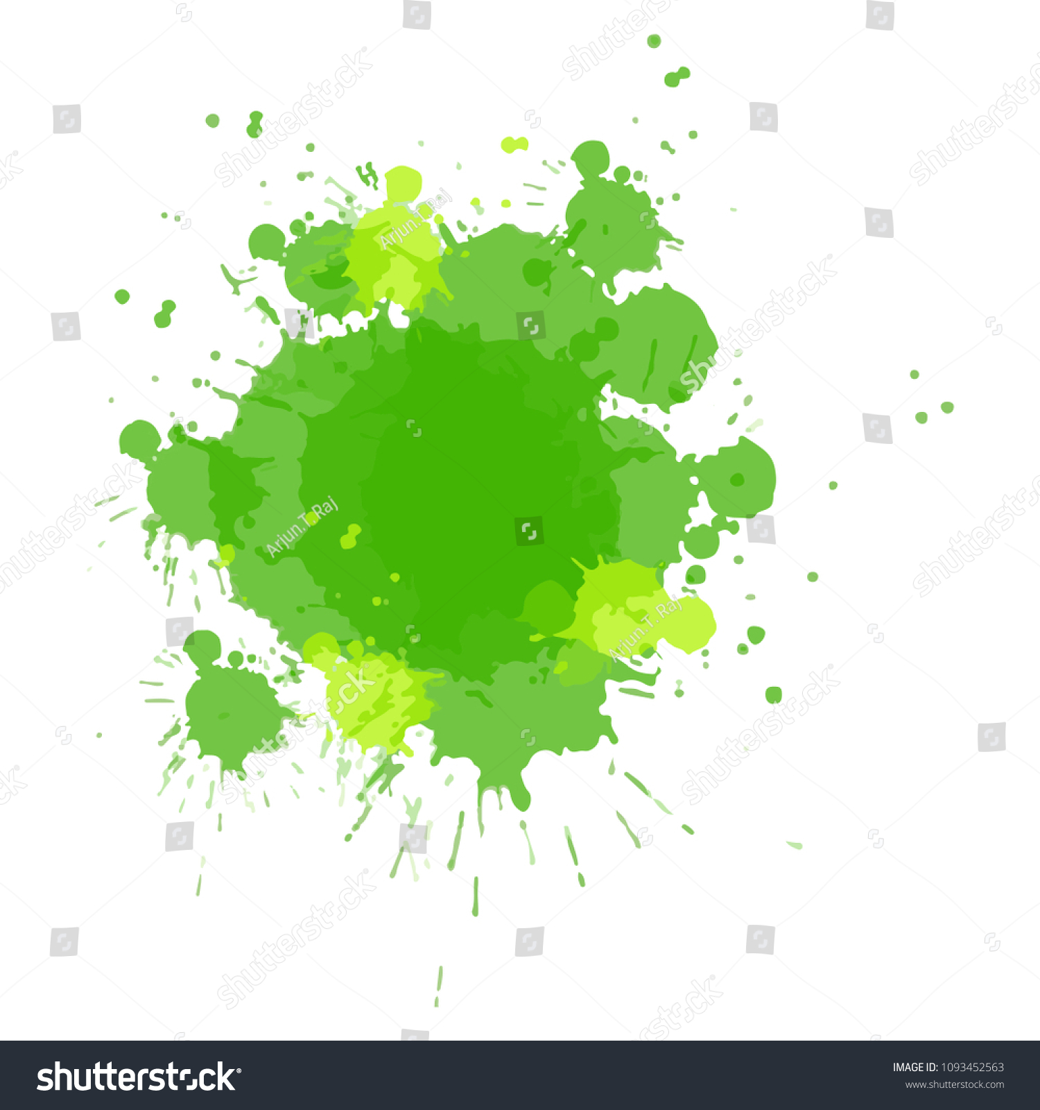 Green Color Splash Vector Stock Vector (Royalty Free) 1093452563