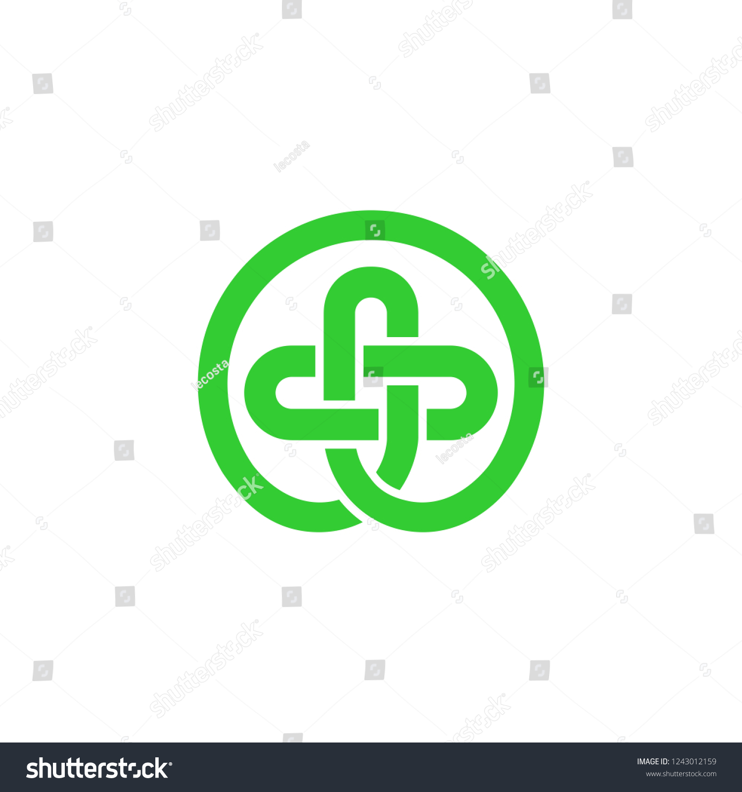 Green Cross Logo Template Stock Vector (Royalty Free) 1243012159
