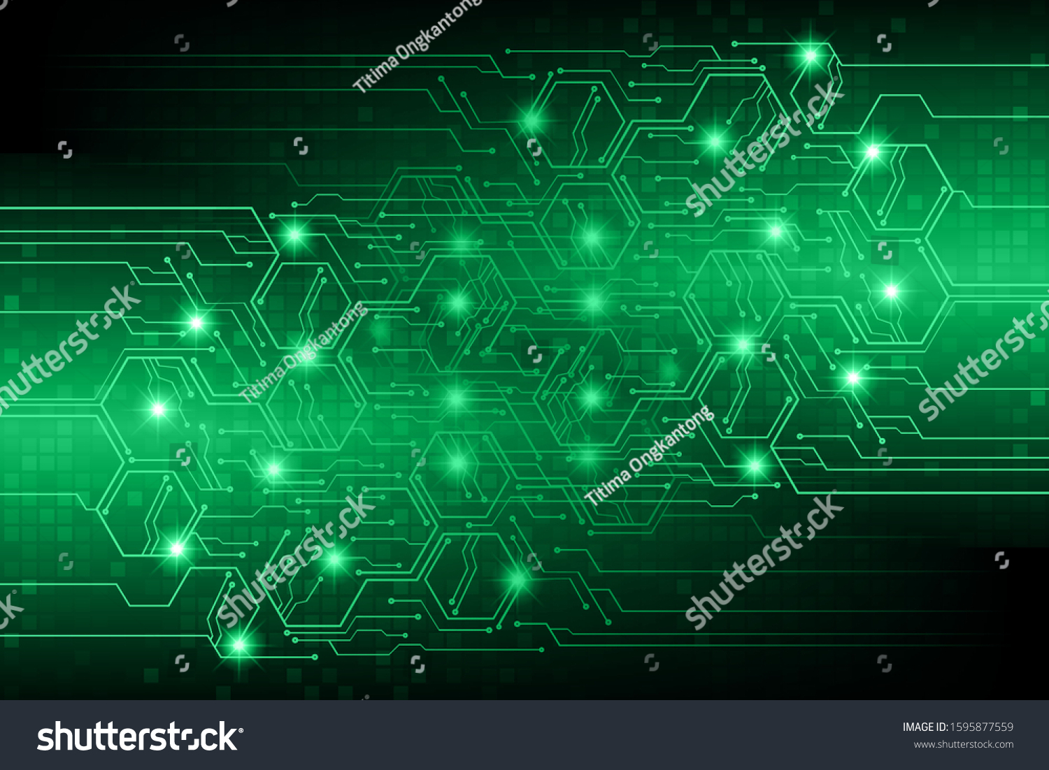 Green Cyber Circuit Future Technology Concept Stock Vector (Royalty ...