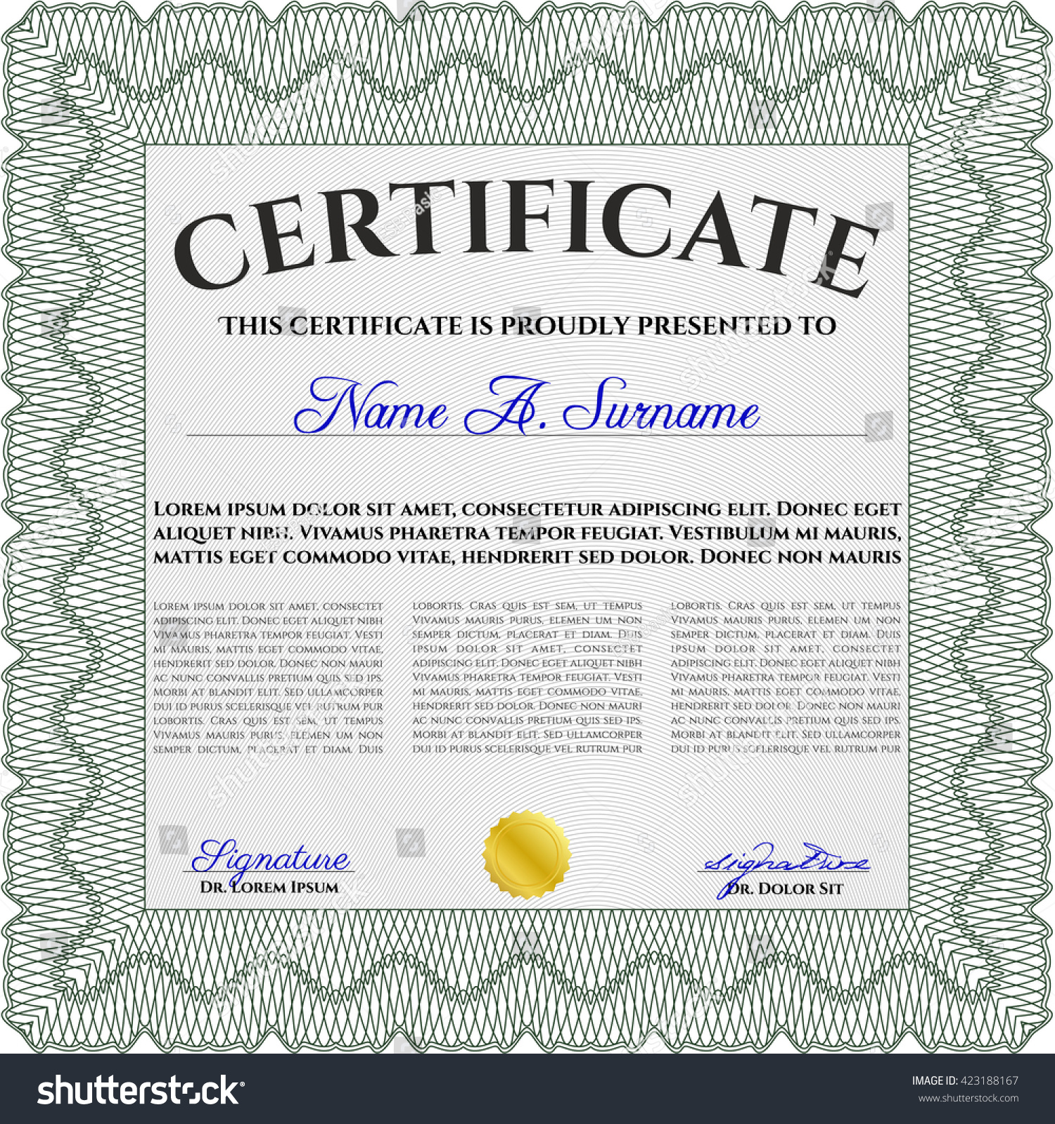 Diploma Verde. Buen diseño. Borde, marco.: vector de stock (libre de ...