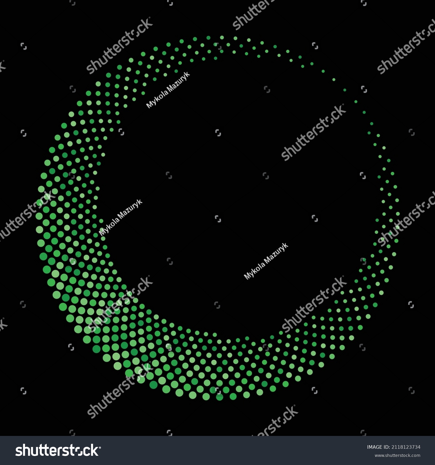 Green Dotted Moon On Black Background Stock Vector (Royalty Free ...