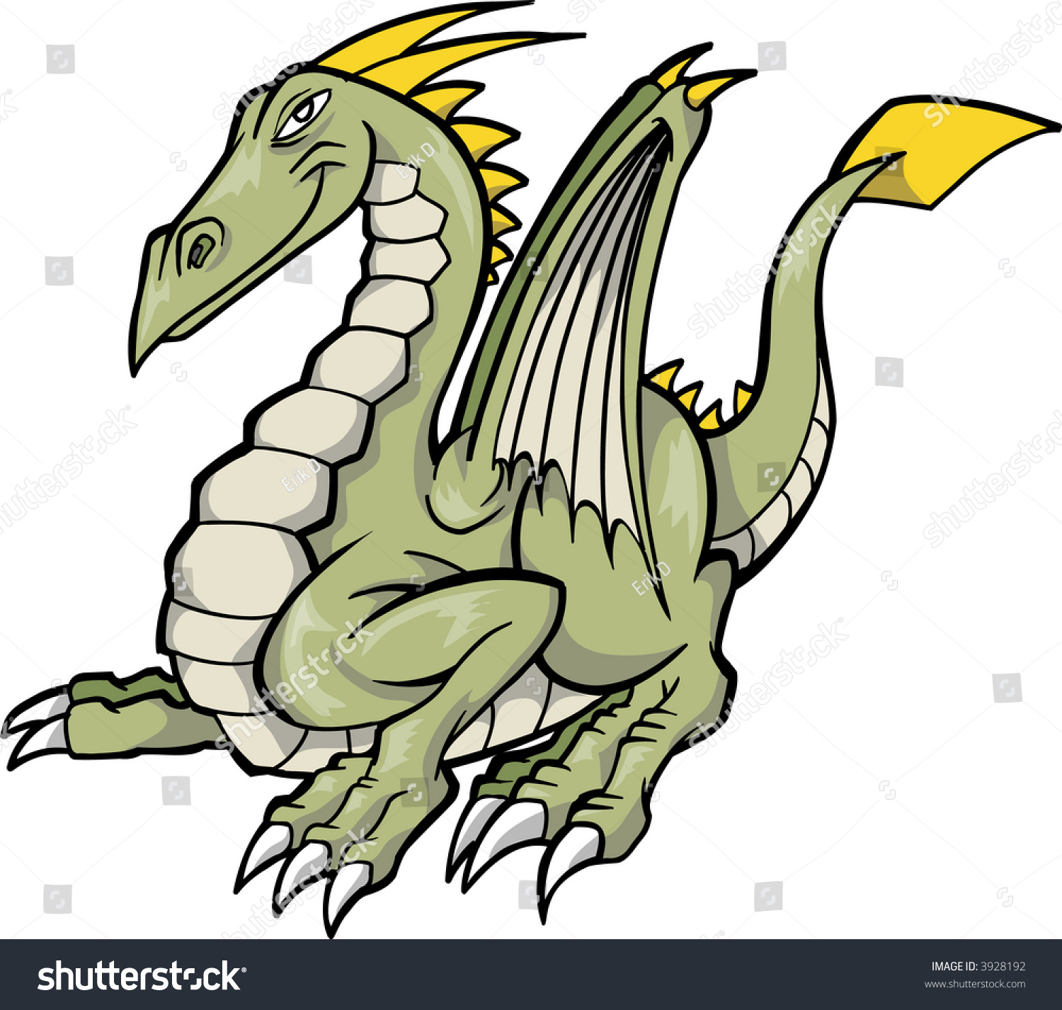Green Dragon Vector Illustration Stock Vector (Royalty Free) 3928192