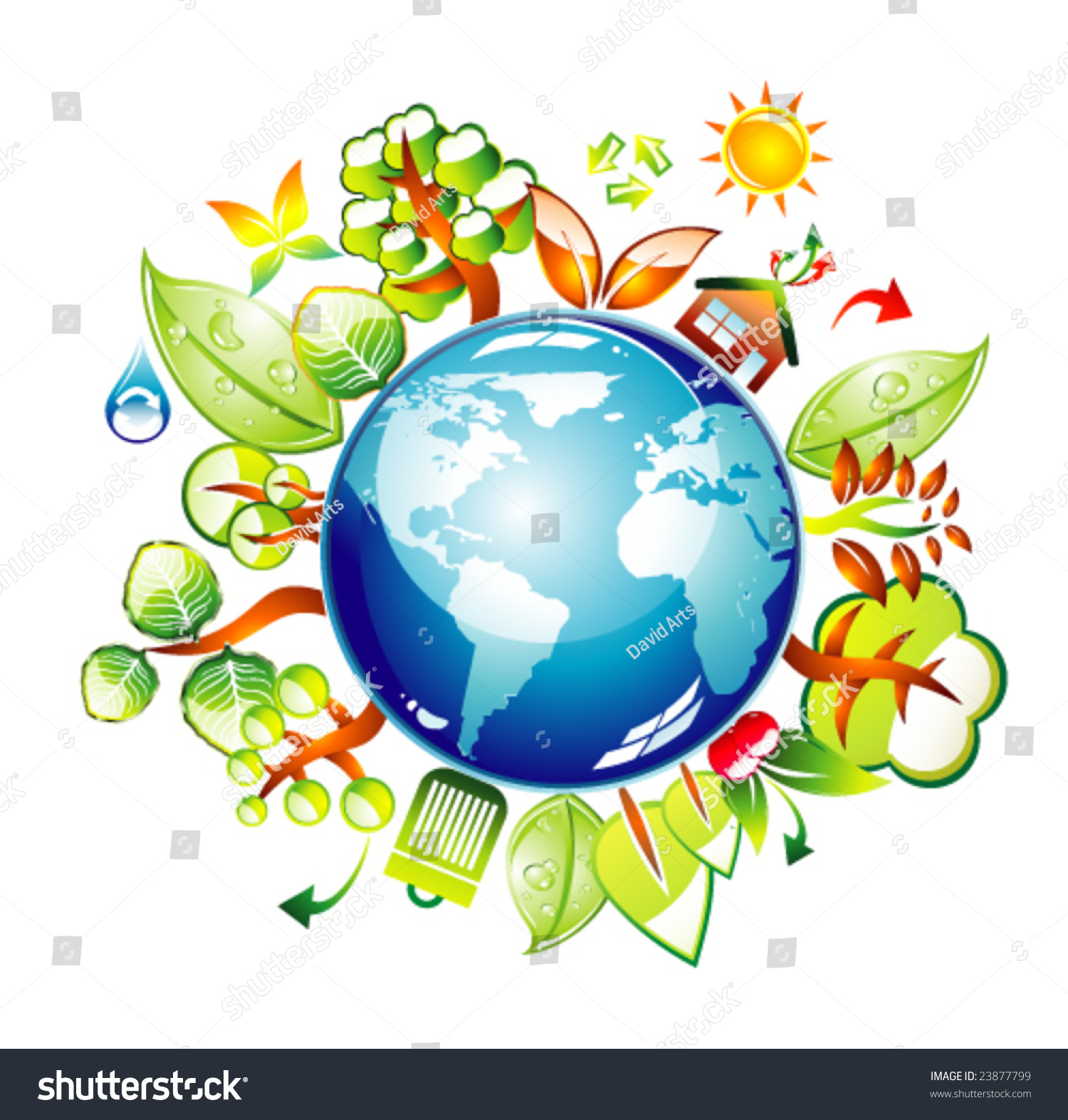 Green Earth Stock Vector (Royalty Free) 23877799 - Shutterstock