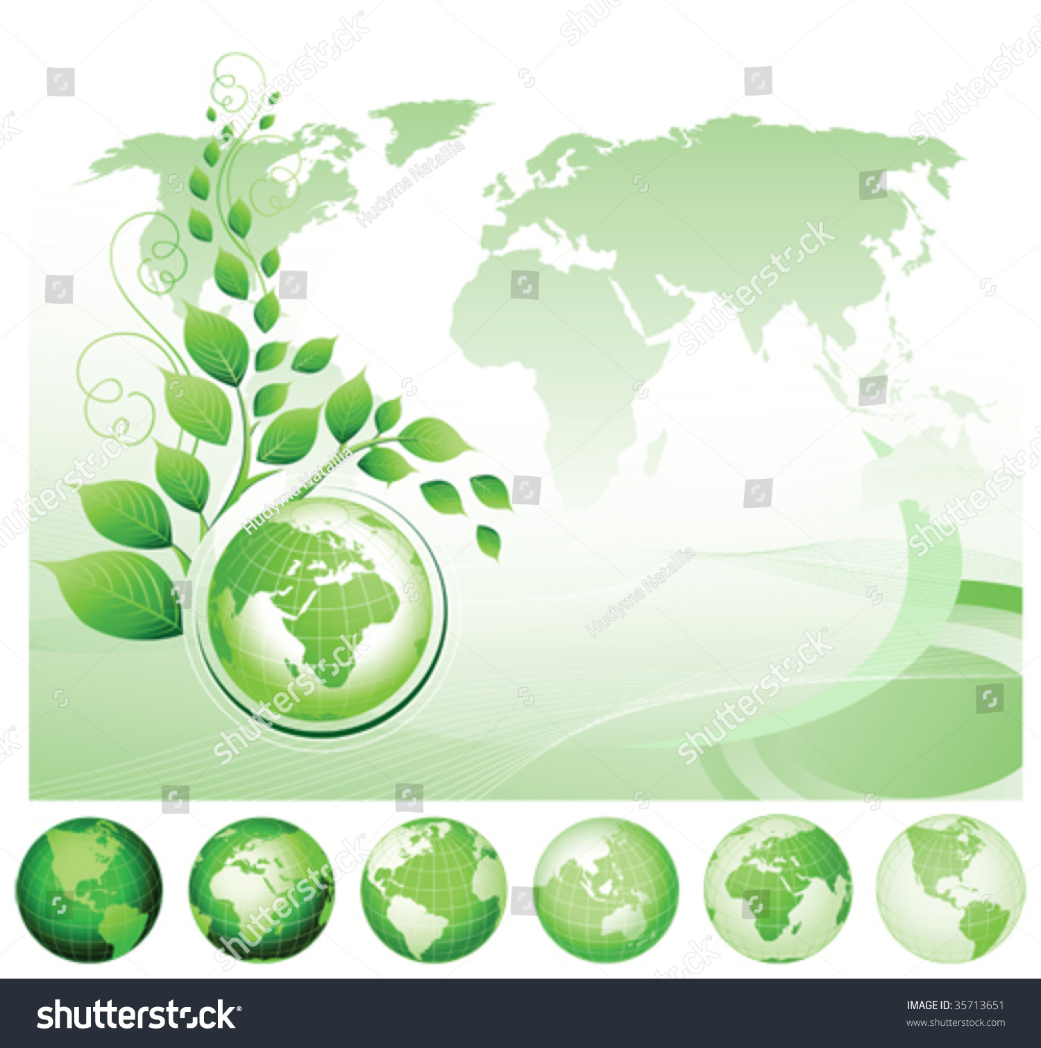 Green Earth Background All Elements Textures Stock Vector (Royalty Free ...