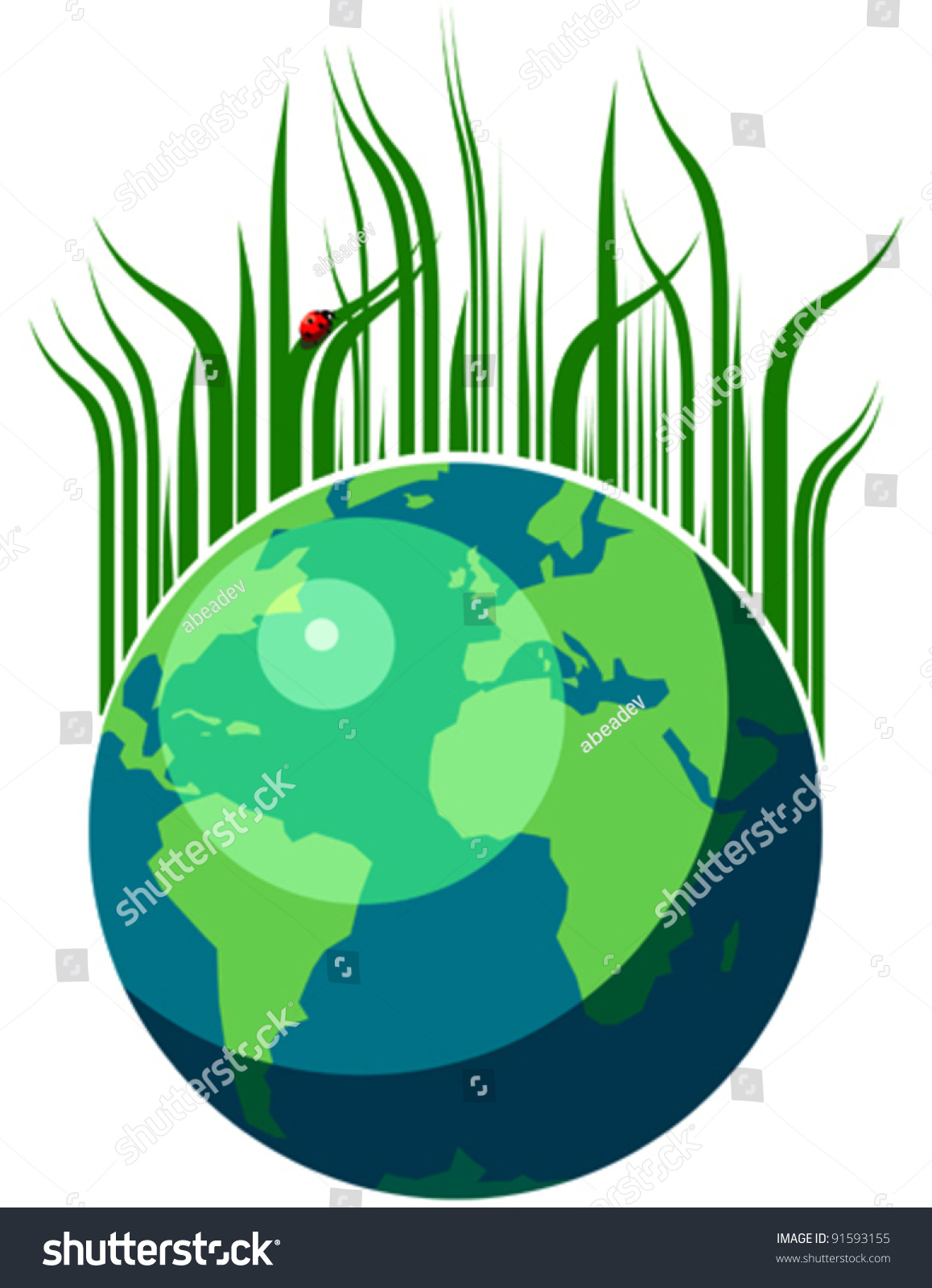 Green Earth Vector Illustration Stock Vector (Royalty Free) 91593155