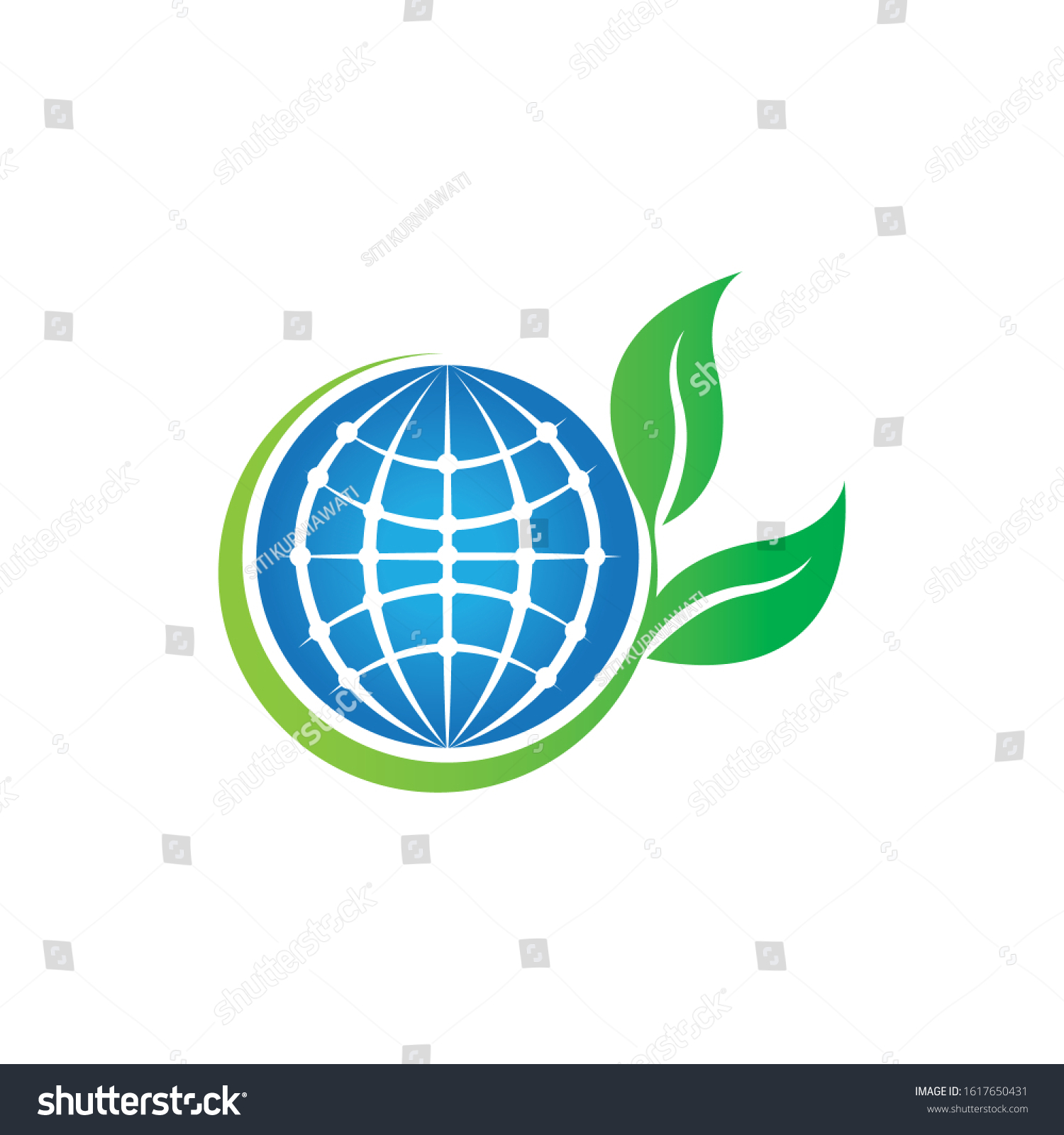 Green Ecological Logo Globe Leaf Icon Stock Vector (Royalty Free ...