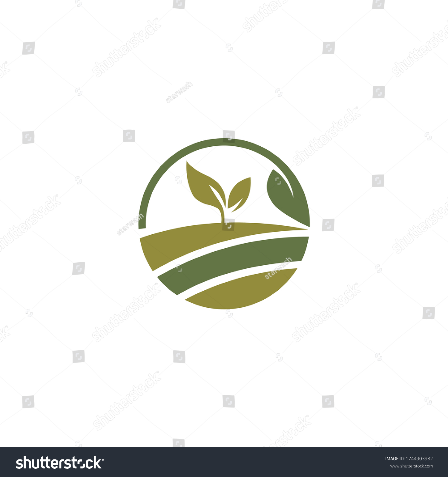 Green Farm Logos Vector Emblem Stock Vector (Royalty Free) 1744903982 ...