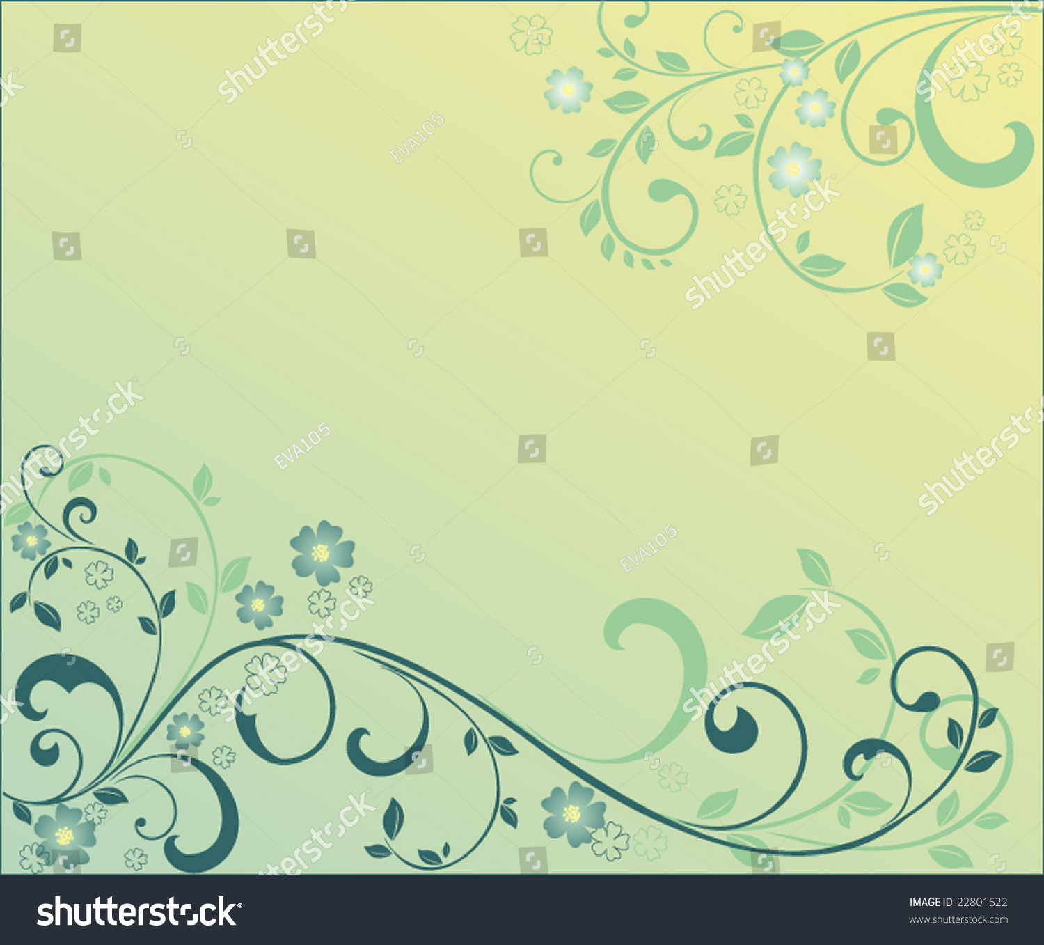 Green Floral Background Stock Vector (Royalty Free) 22801522 | Shutterstock