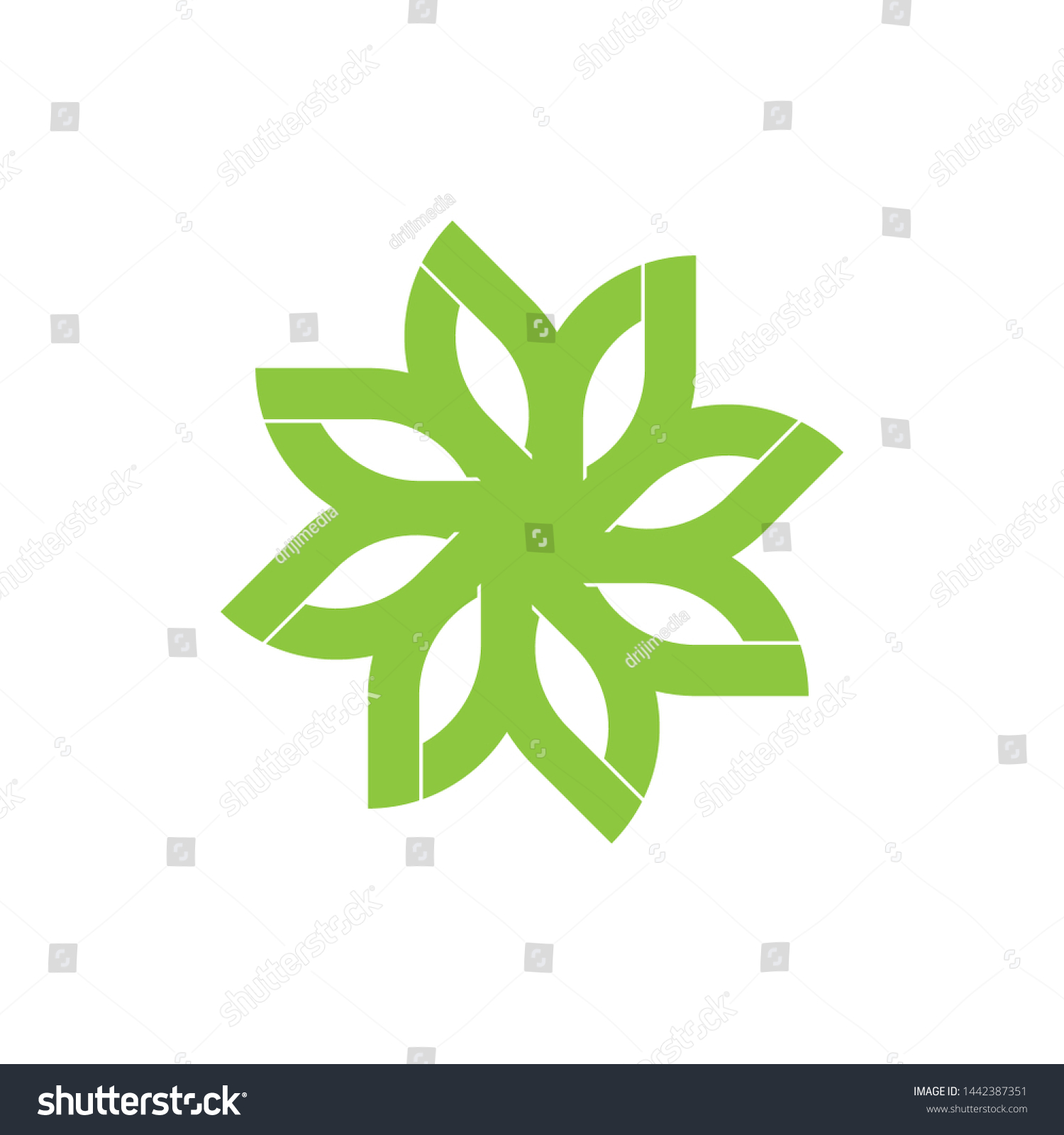 Green Flower Logo Design Vector Stock Vector (Royalty Free) 1442387351 ...