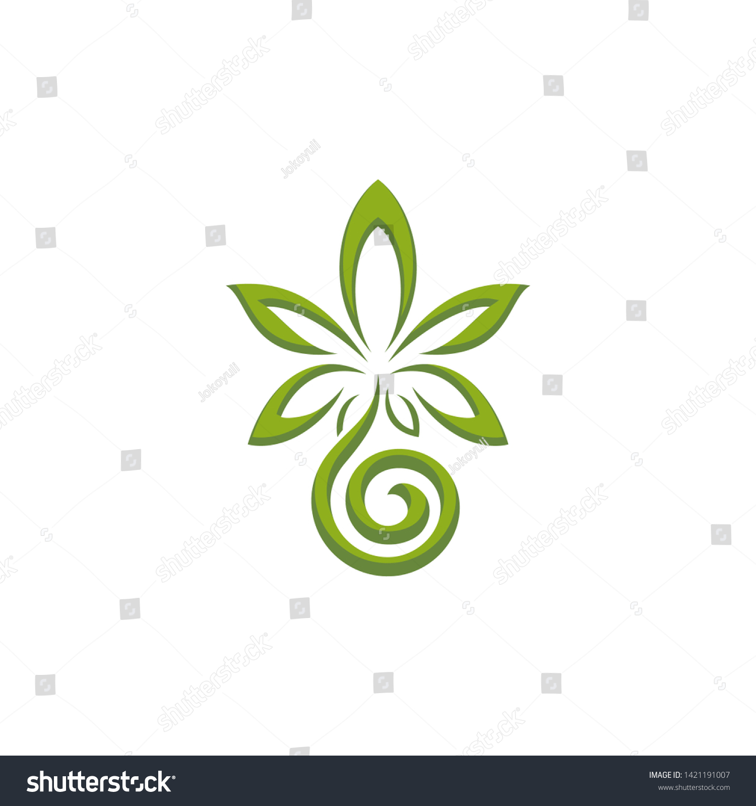 Green Flower Cakra Logo Vector Stock Vector (Royalty Free) 1421191007 ...