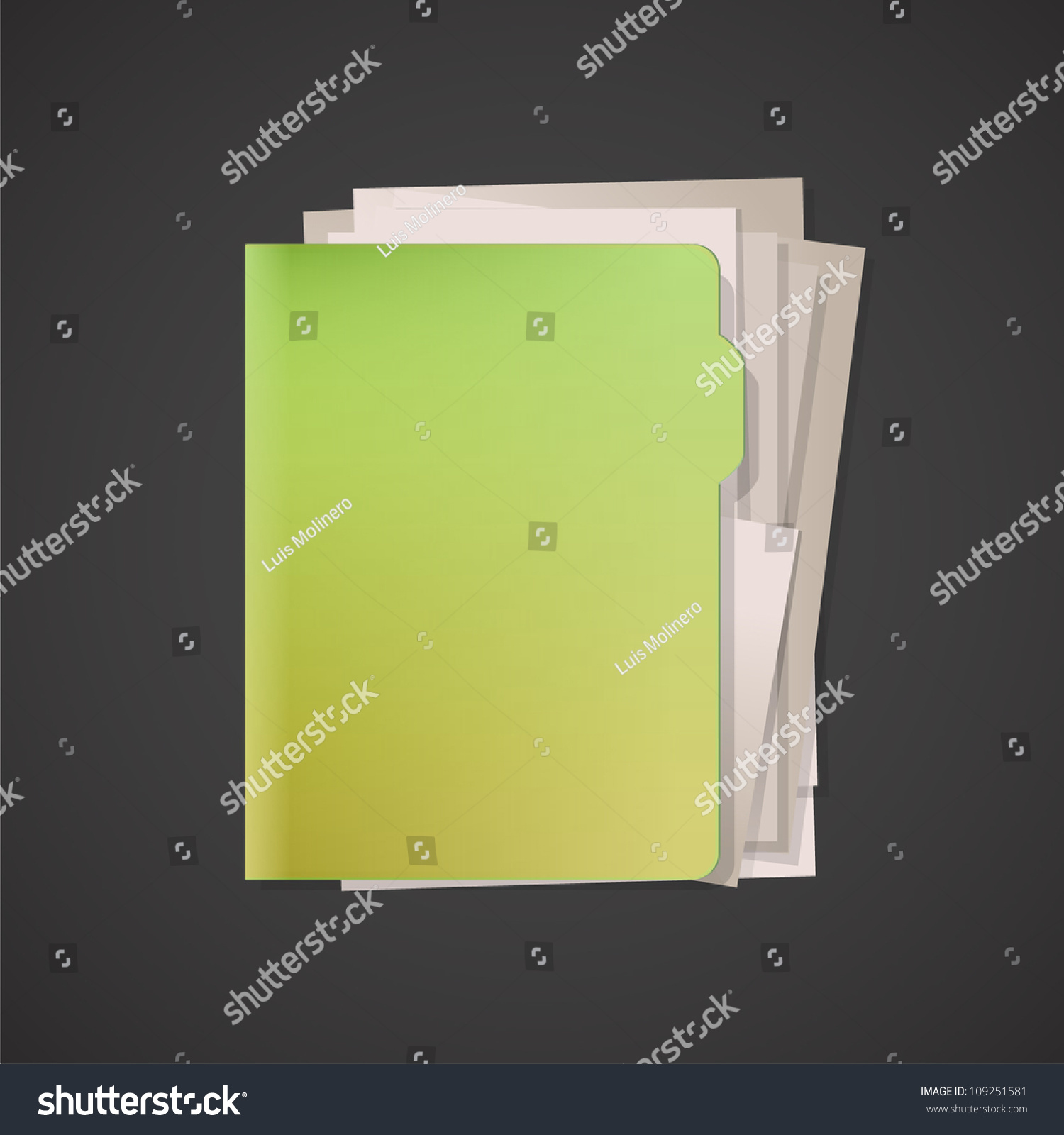 Green Folder With White Paper. Vector Design. - 109251581 : Shutterstock