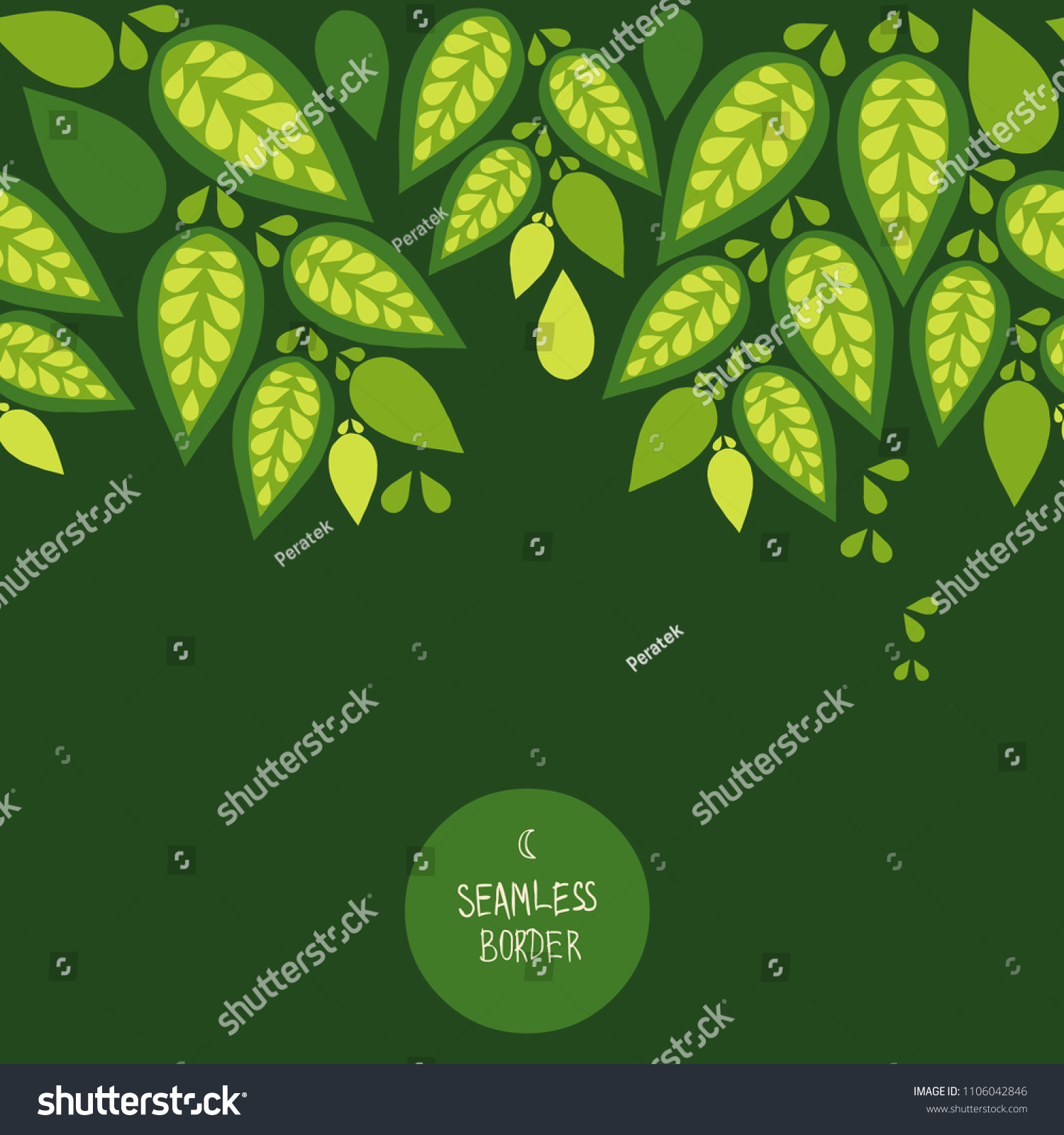 Green Foliage Vector Seamless Border Stock Vector (Royalty Free ...