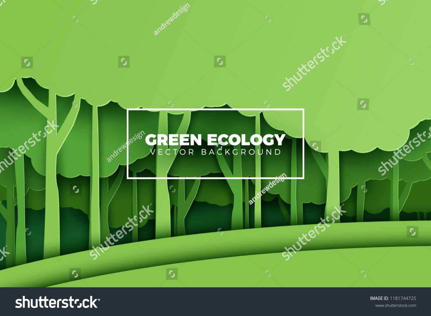 Green Forest Background Stock Vector (Royalty Free) 1181744725 ...