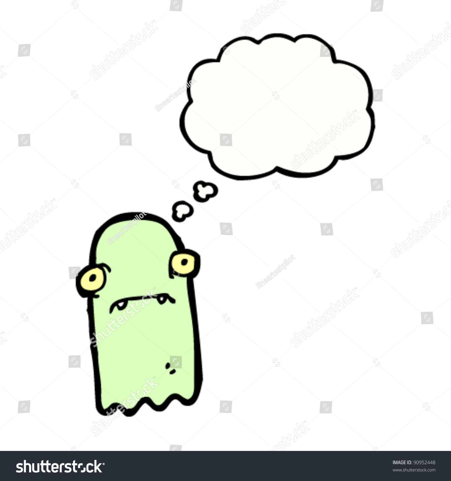 Green Ghost Cartoon Stock Vector (Royalty Free) 90952448 | Shutterstock