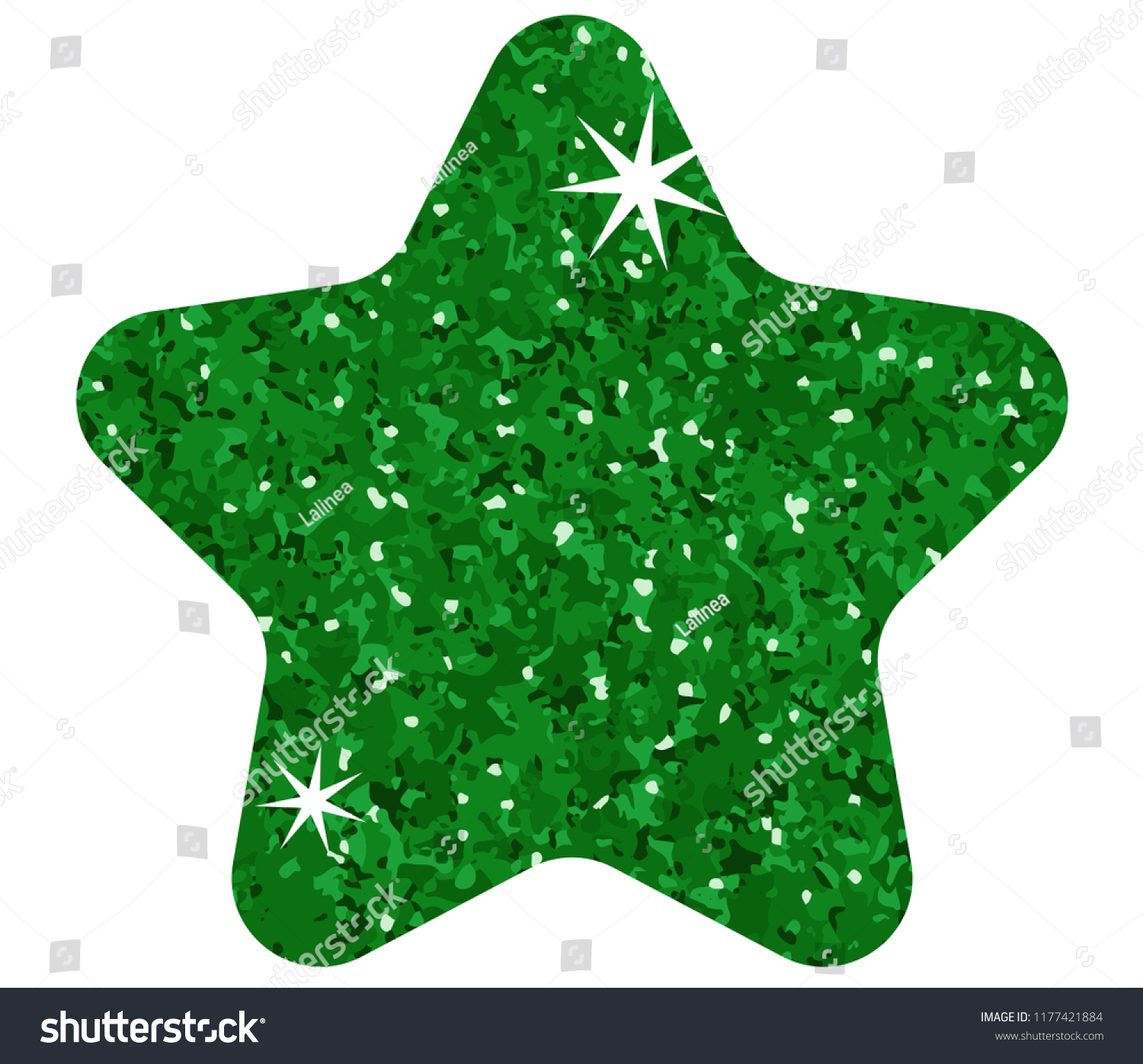 Green Glitter Star Vector Stock Vector (Royalty Free) 1177421884 ...
