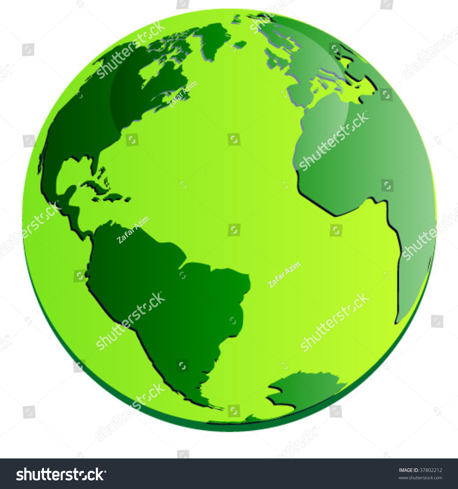 Green Globe Icon Stock Vector (Royalty Free) 37802212