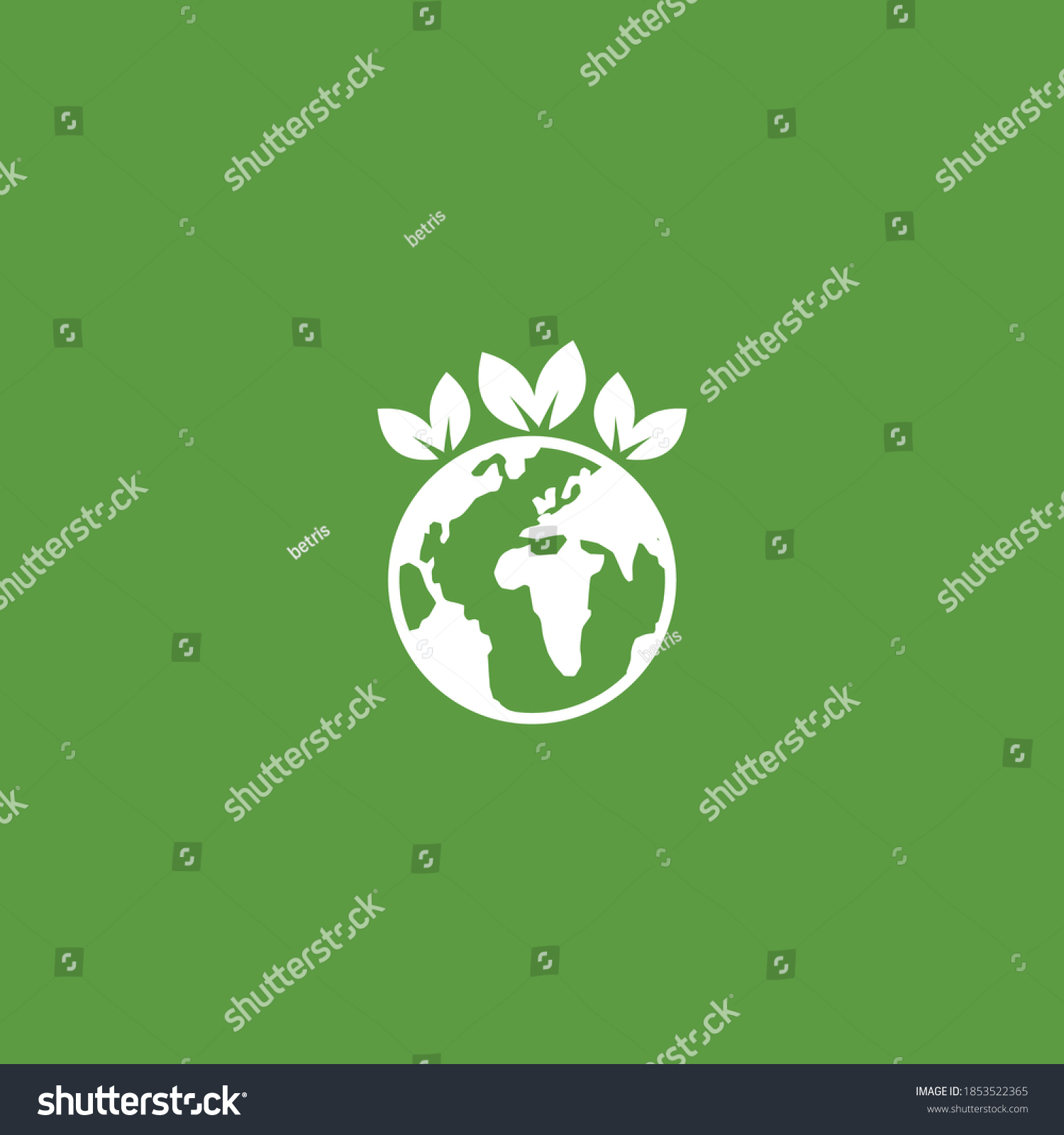 Green Globe Logo Leaves Stock Vector (Royalty Free) 1853522365