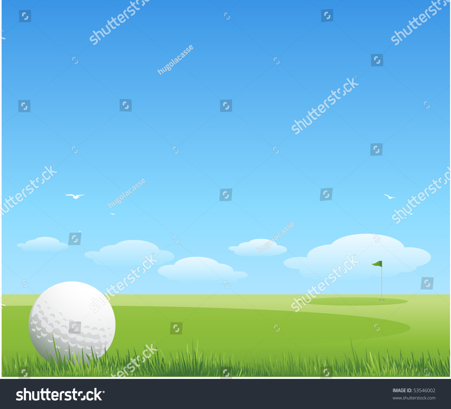 Green Golf Course Background Stock Vector (Royalty Free) 53546002 ...