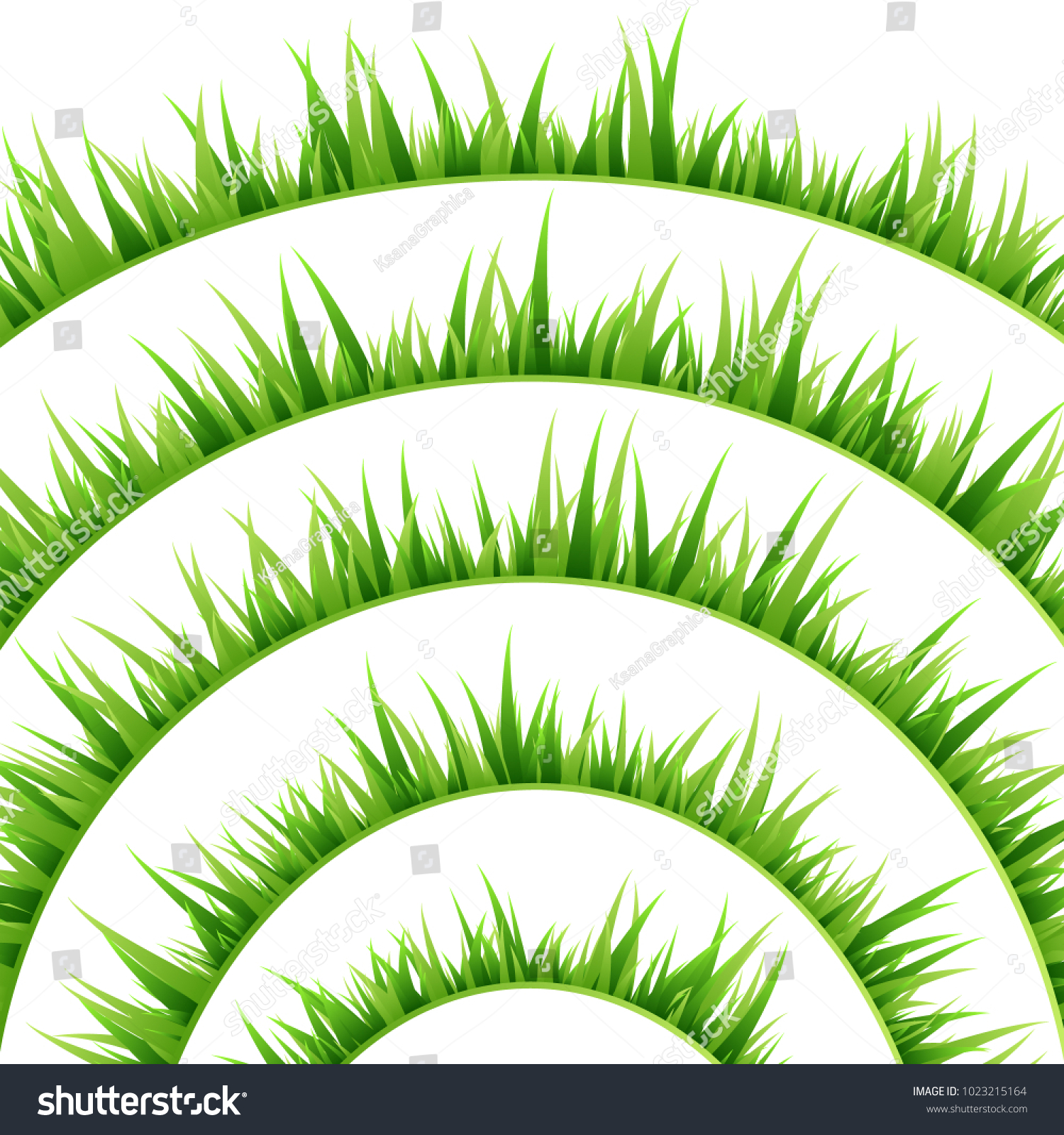 Green Grass Decorative Elements Arc Borders Stock Vector (Royalty Free ...