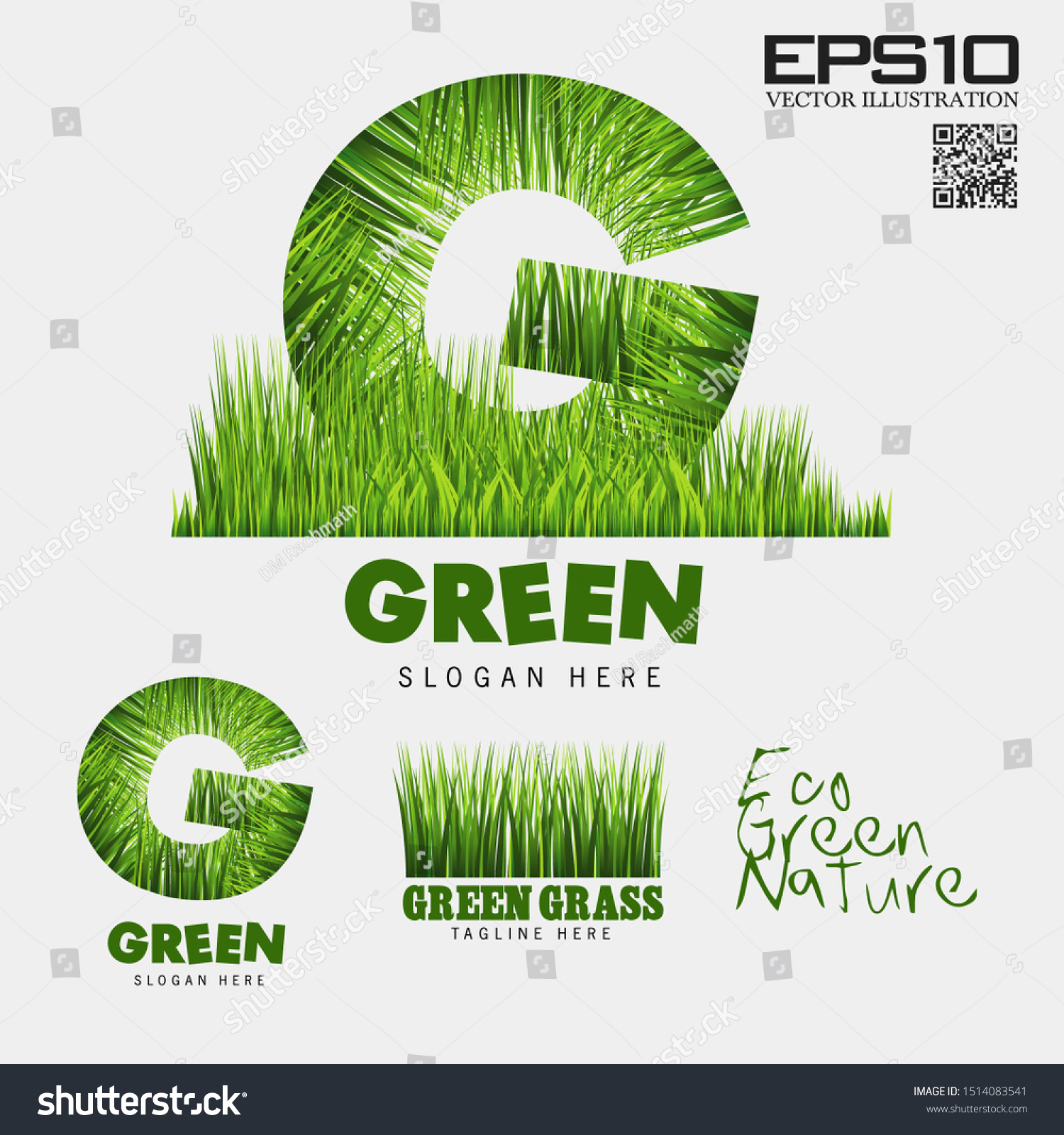 Green Grass Element Logo Design Stock Vector (Royalty Free) 1514083541 ...