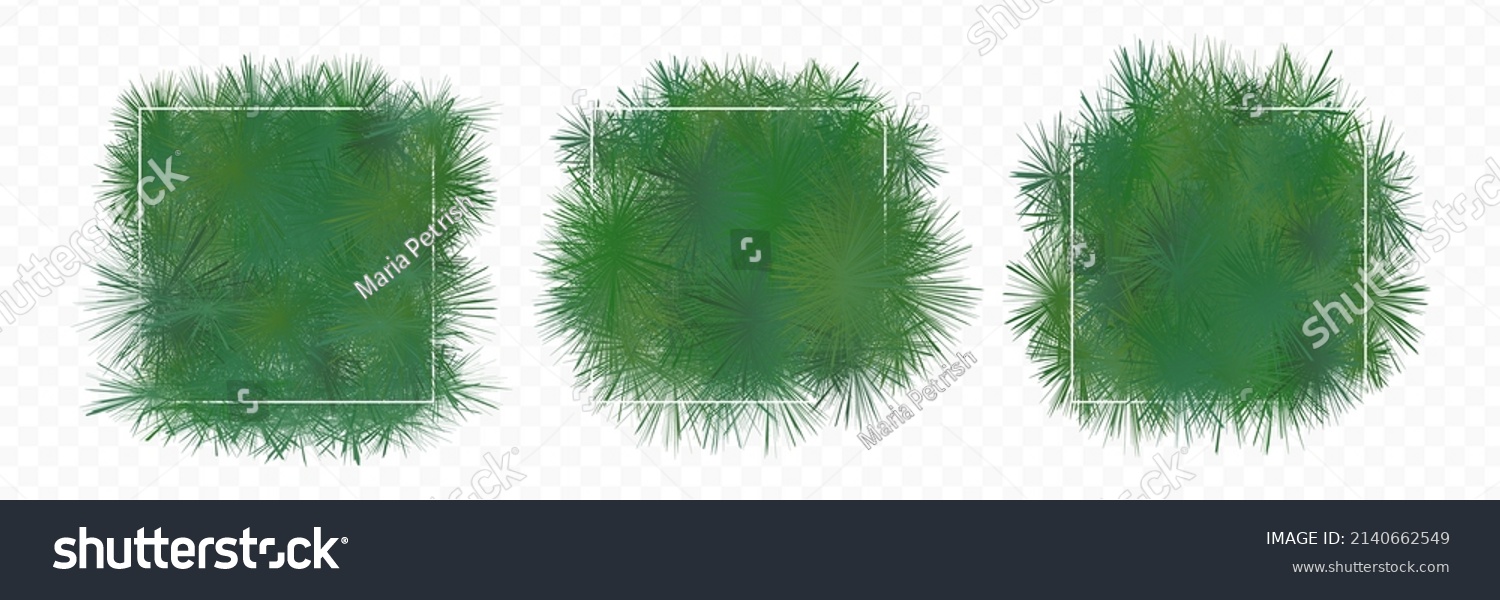 Green Grass Square Border On Transparent Stock Vector (Royalty Free ...