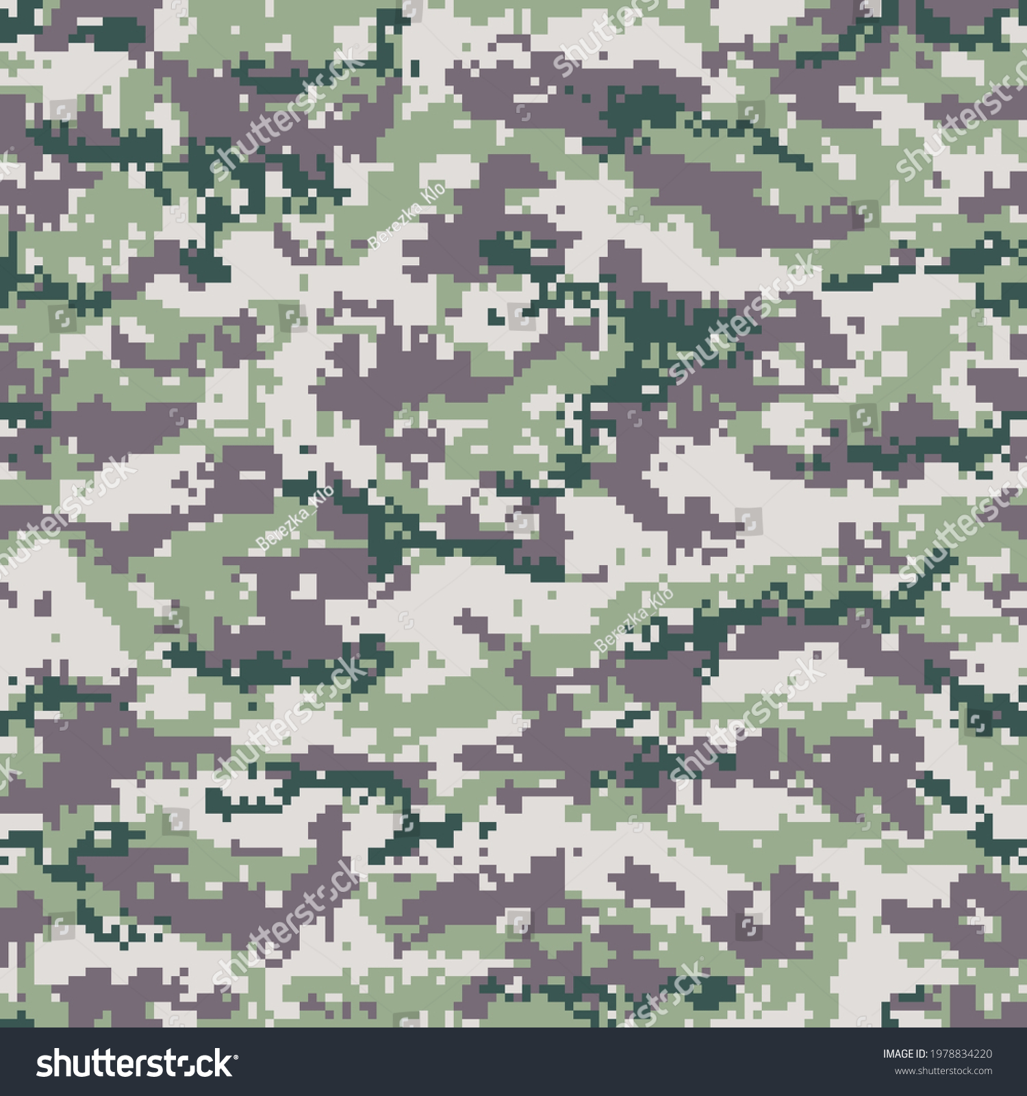 Green Gray Digital Camouflage Seamless Pattern Stock Vector (Royalty ...