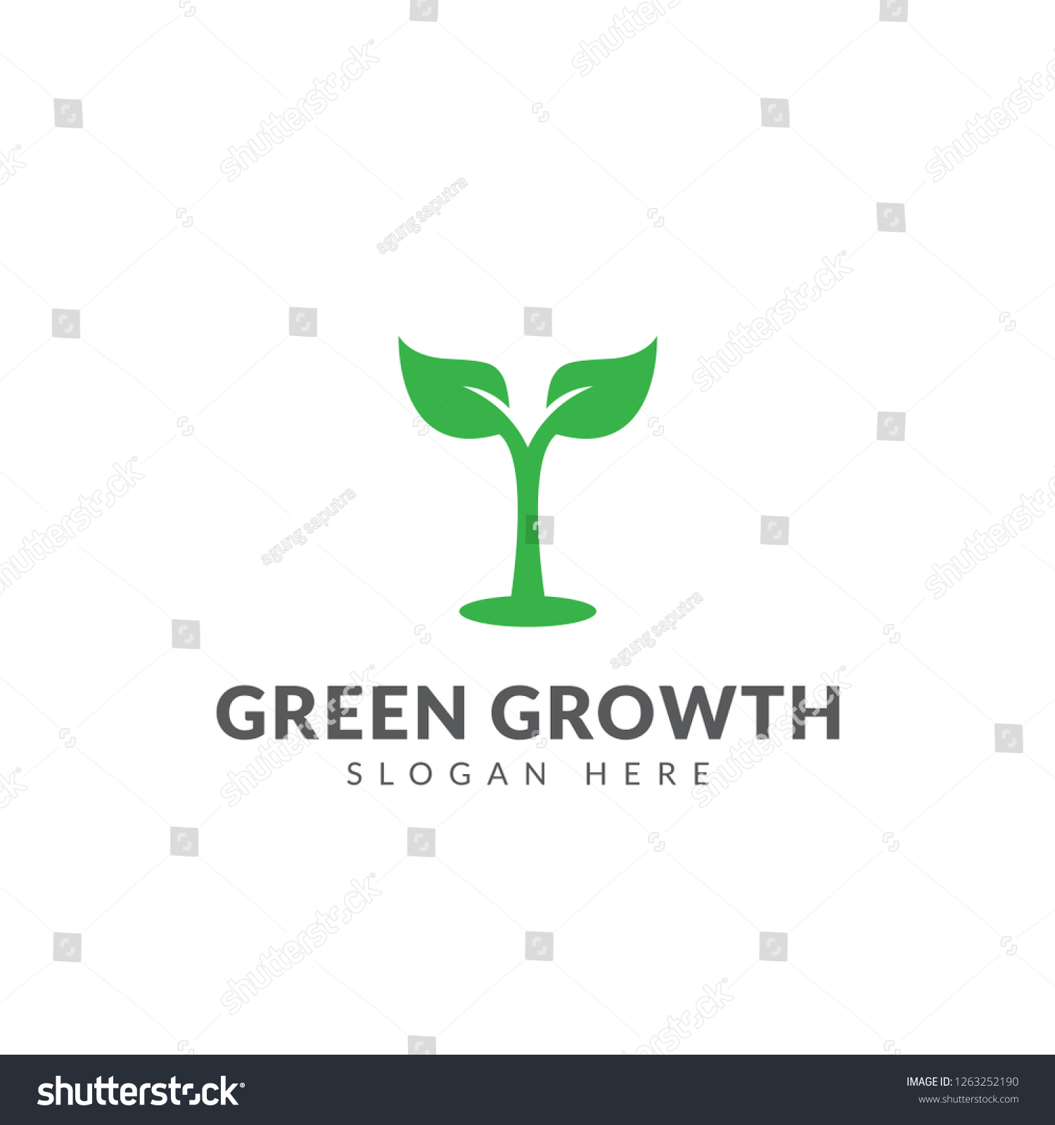 Green Growth Logo Vector Design Template Stock Vector (Royalty Free ...