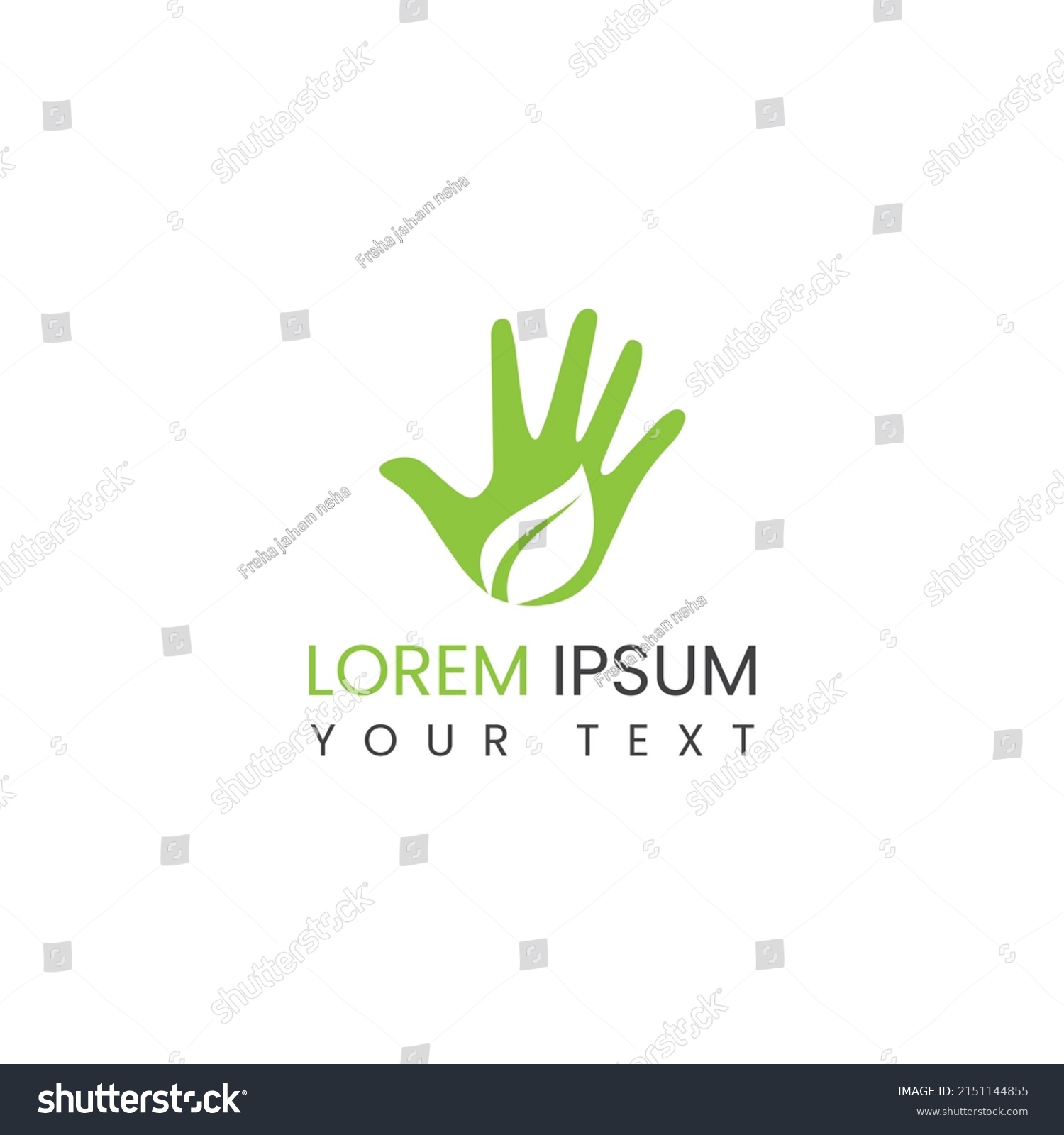 Green Hands Logo Design Template Stock Vector (Royalty Free) 2151144855 ...