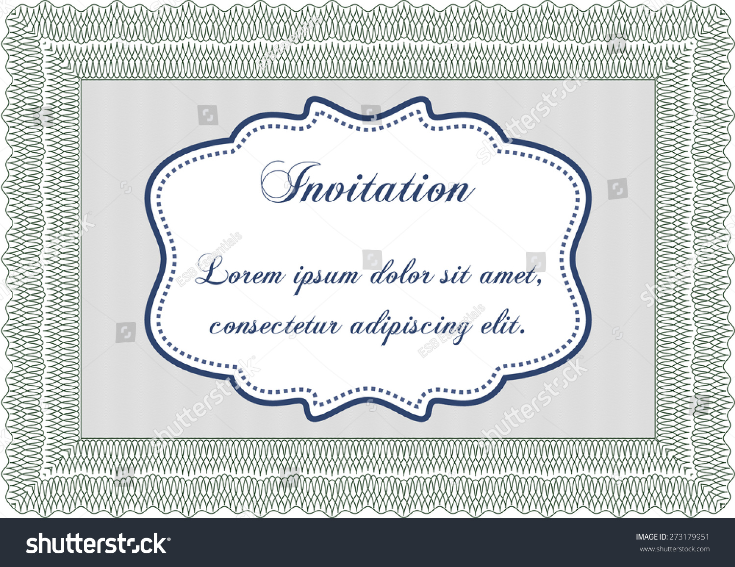 Green Horizontal Invitation Template Border Stock Vector (Royalty Free ...