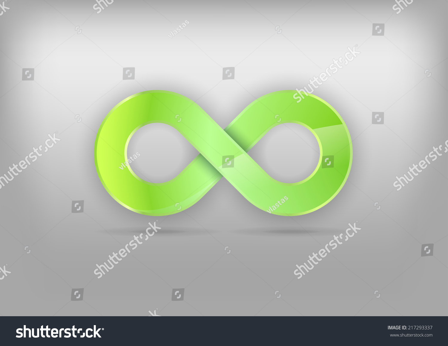 Green Infinity Symbol On Gray Background Stock Vector (Royalty Free ...