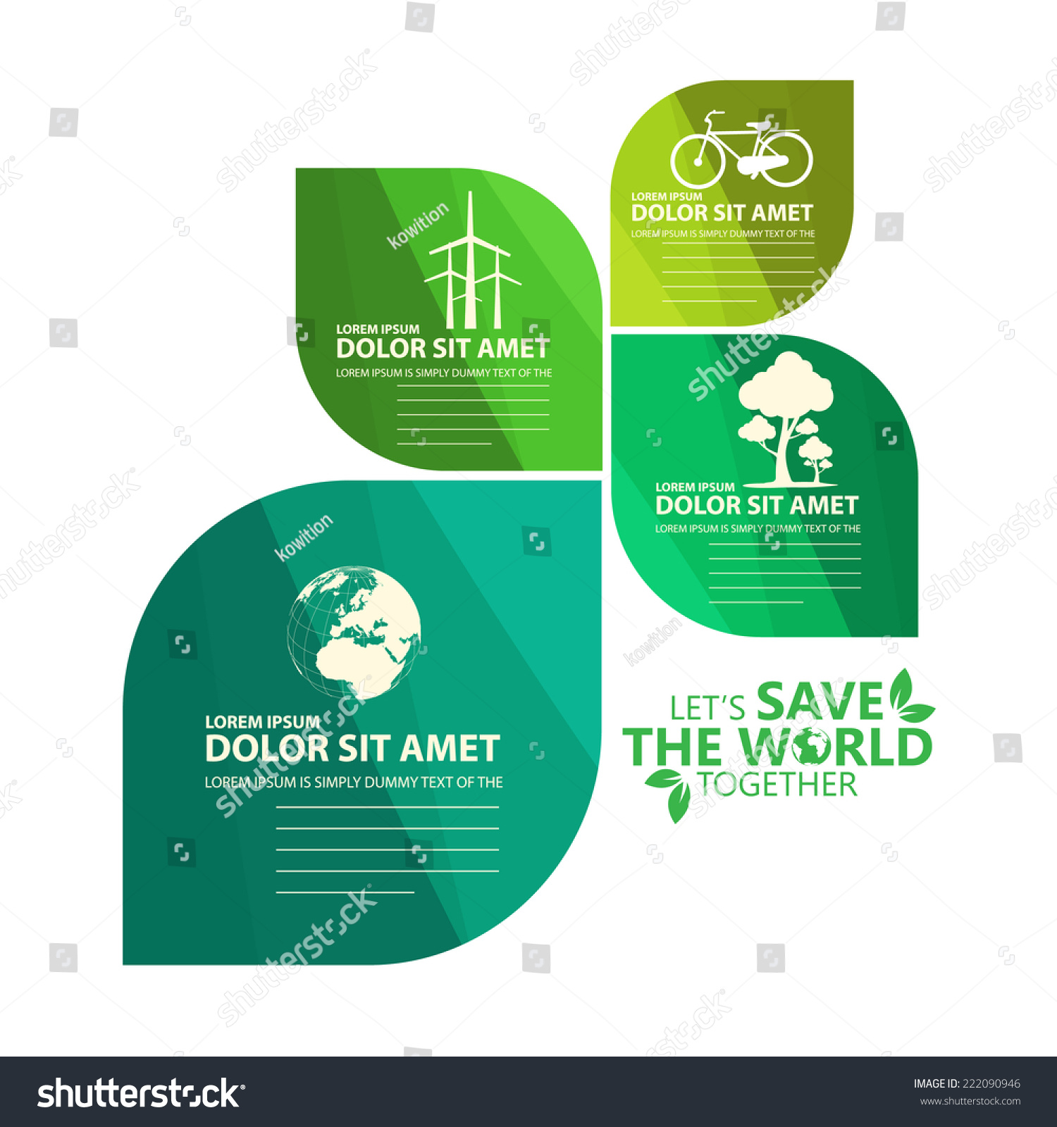 Green Infographic: vector de stock (libre de regalías) 222090946