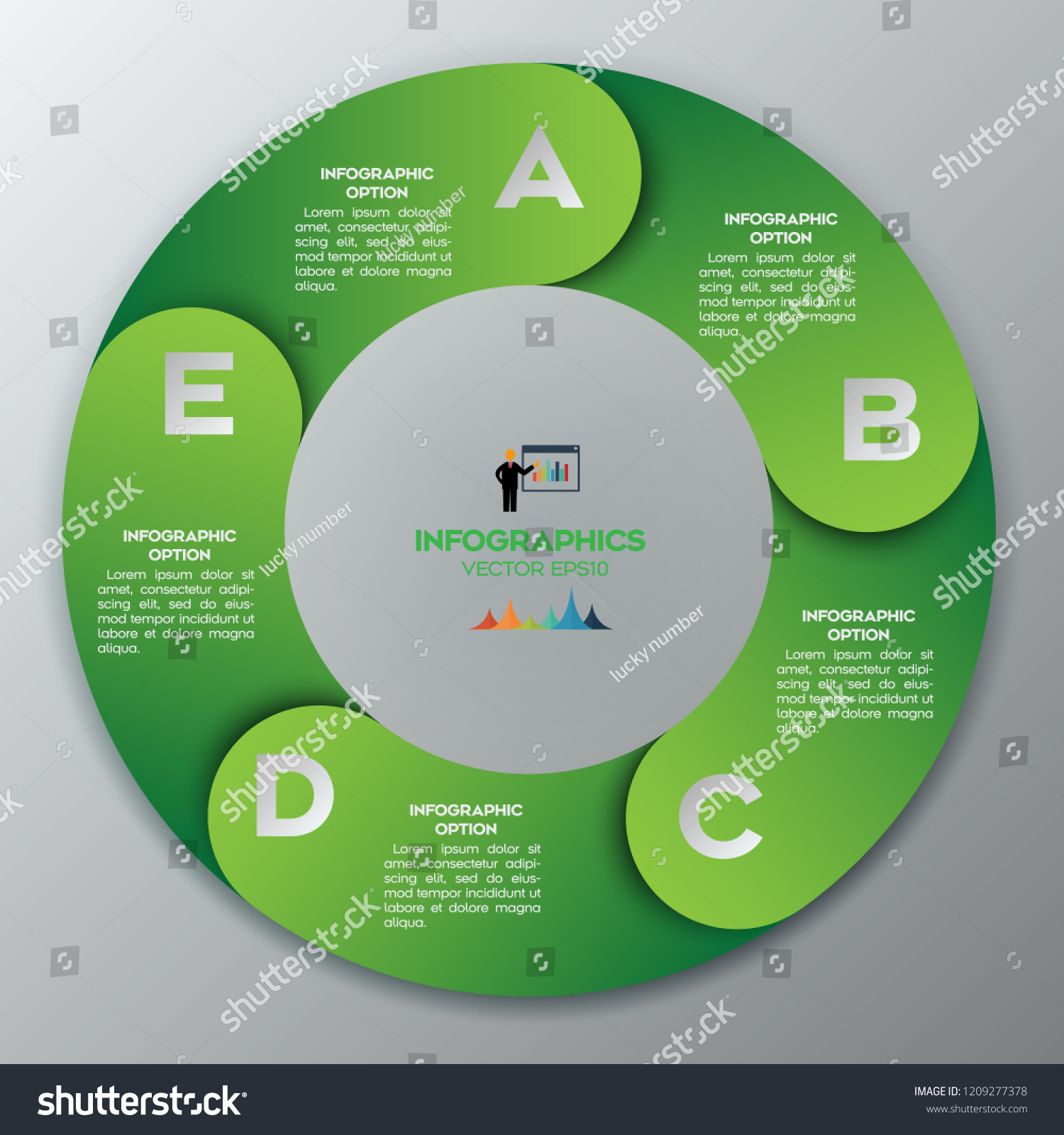 Green Infographics Template 6 Options Circle Stock Vector (Royalty Free ...